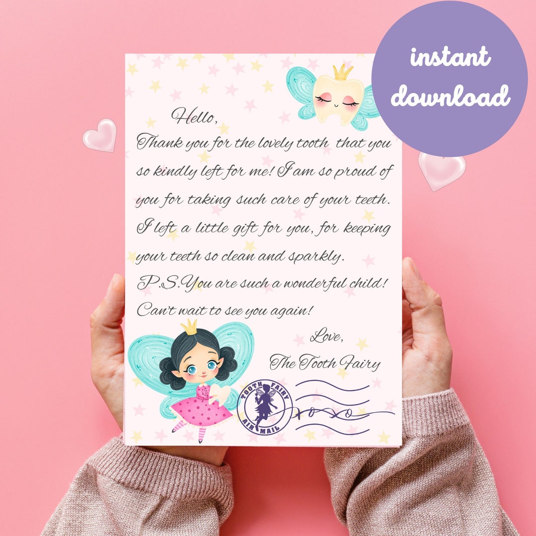 Tooth Fairy Letter Printable, Cute Lost Tooth Letter From Tooth Fairy ...