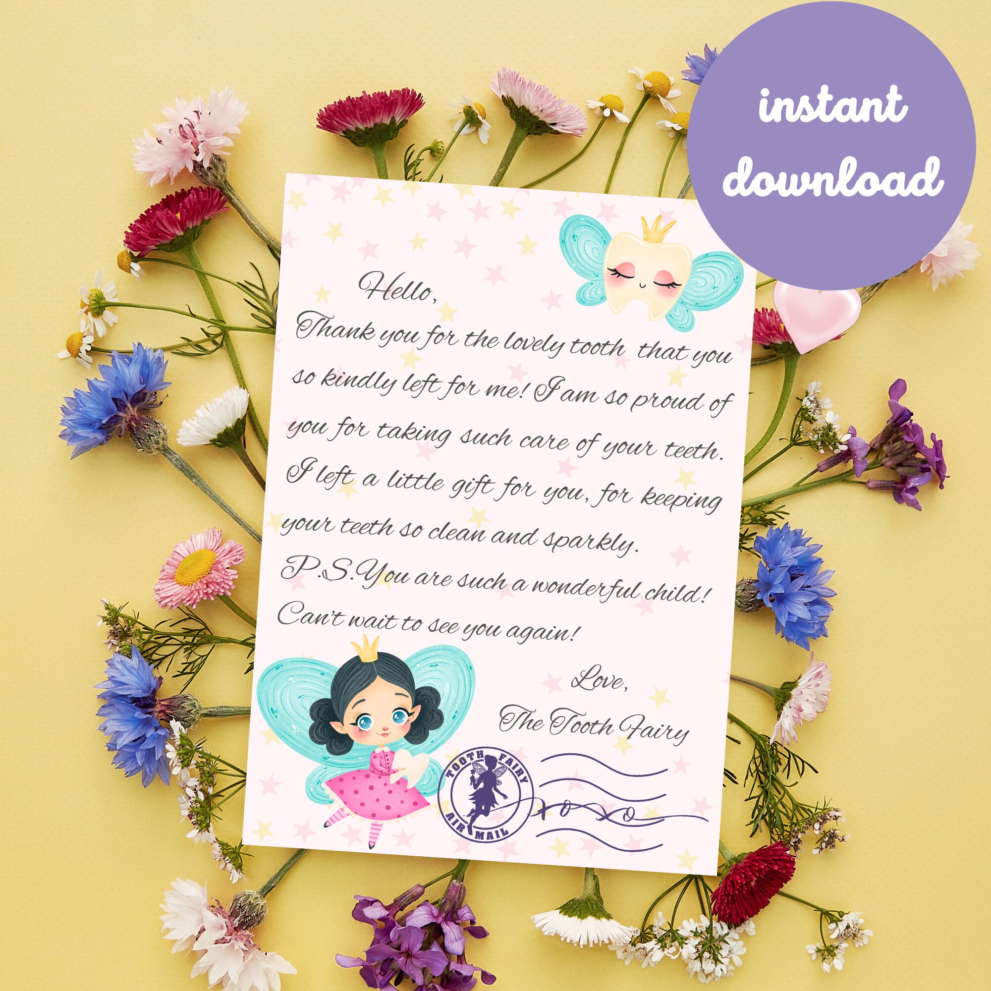 Tooth Fairy Letter Printable, Cute Lost Tooth Letter From Tooth Fairy ...