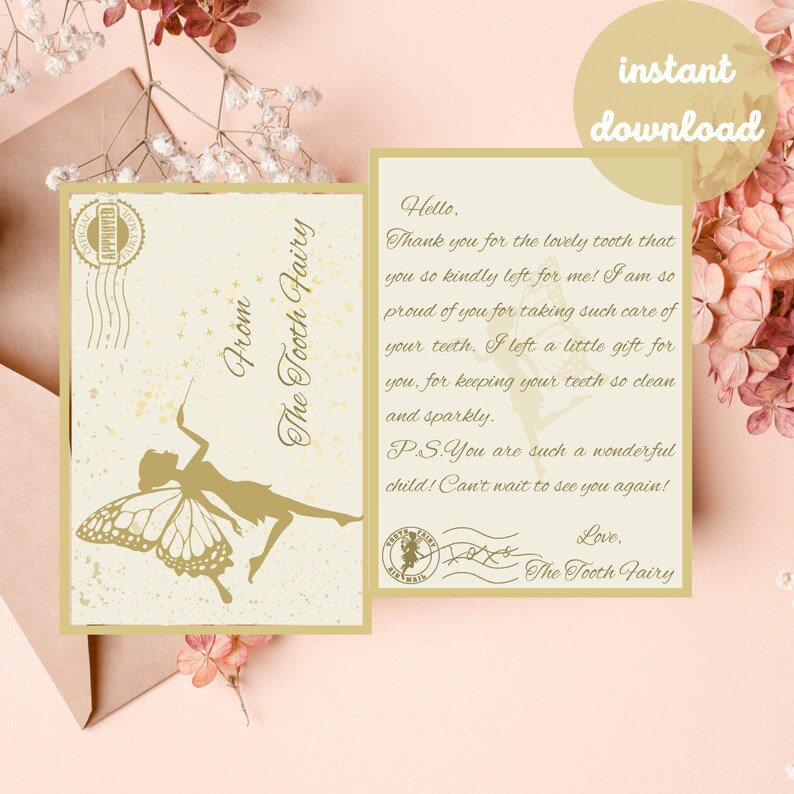 Tooth Fairy Letter and Envelope Printable, Mini Lost Tooth Letter ...