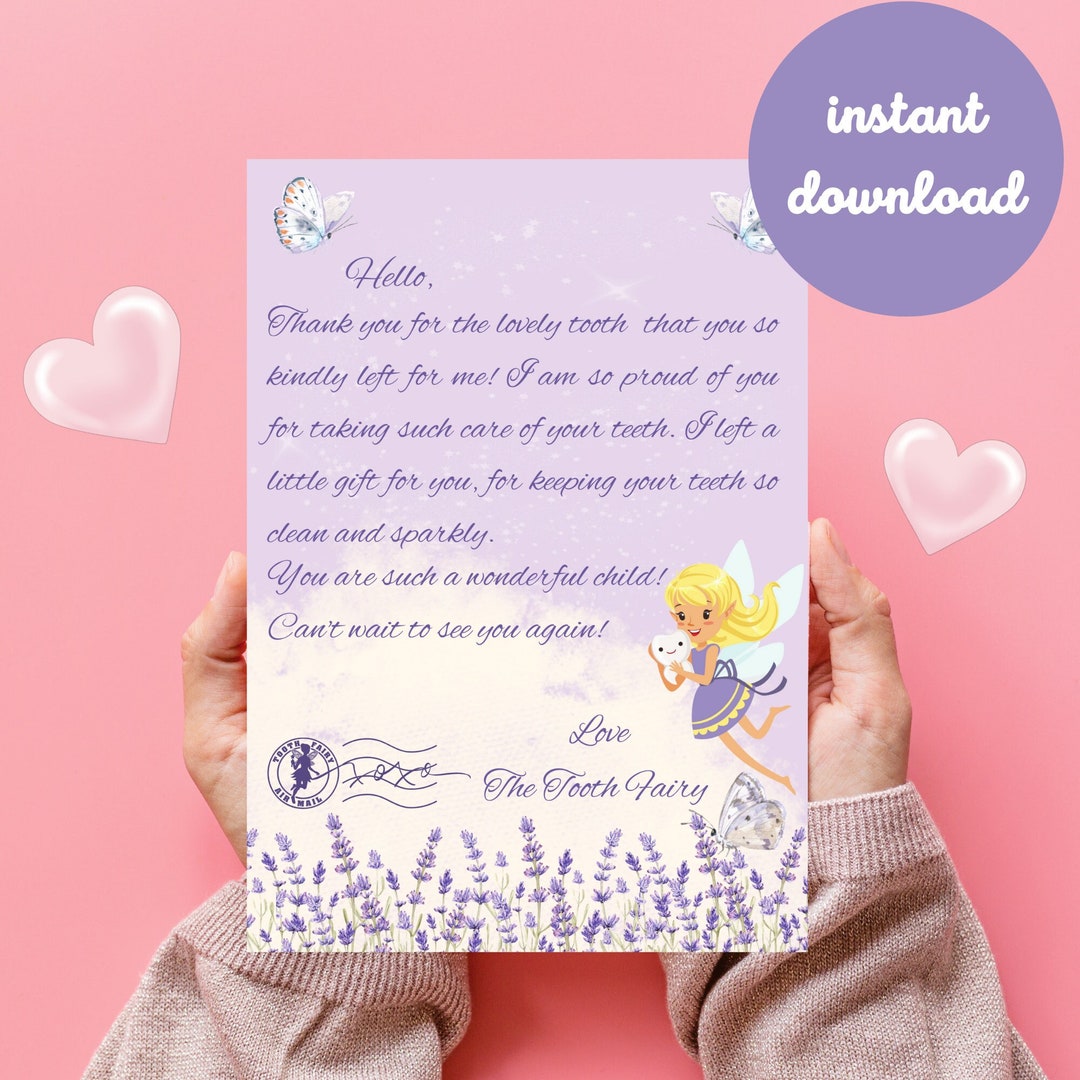 Tooth Fairy Letter Tooth Fairy Printable Tooth Fairy Letter for Girl ...