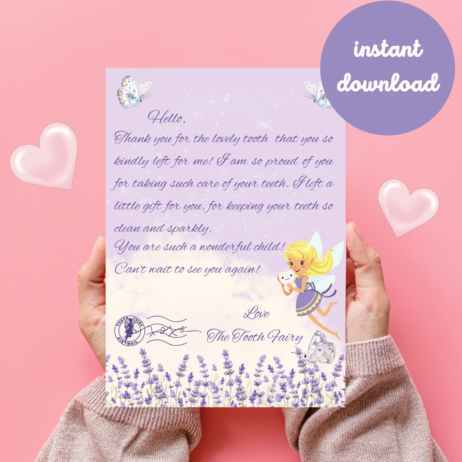 Tooth Fairy Letter Tooth Fairy Printable Tooth Fairy Letter for Girl ...