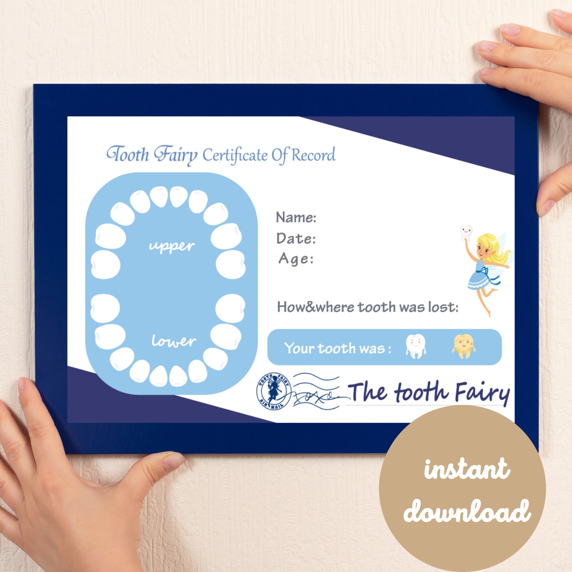 Tooth Fairy Letter for Boys Printable, Lost Tooth Certificate Template ...