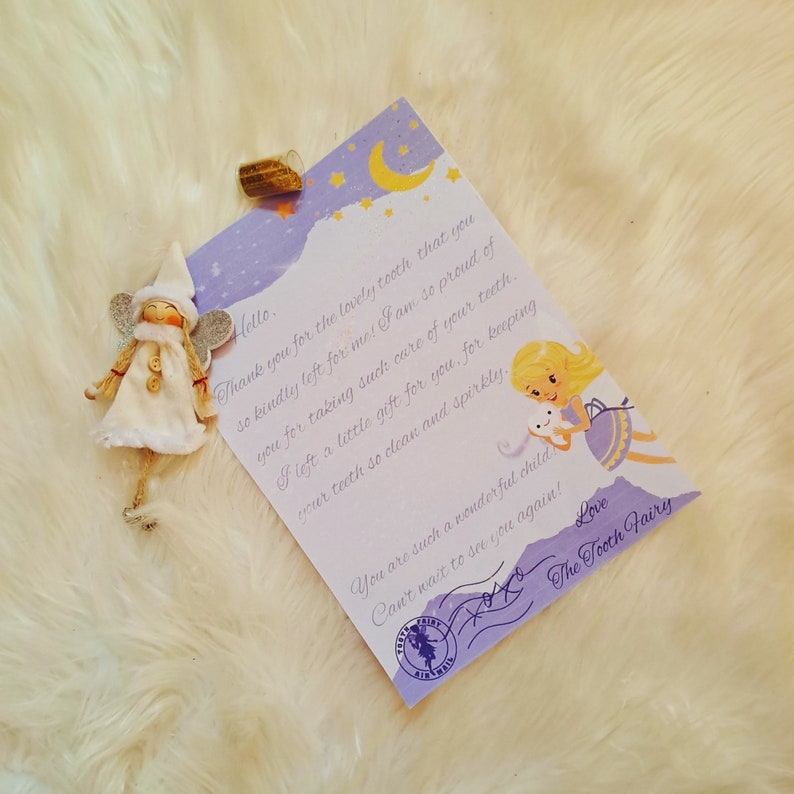 Tooth Fairy Letter Printable, Lost Tooth Purple Certificate, Tooth ...