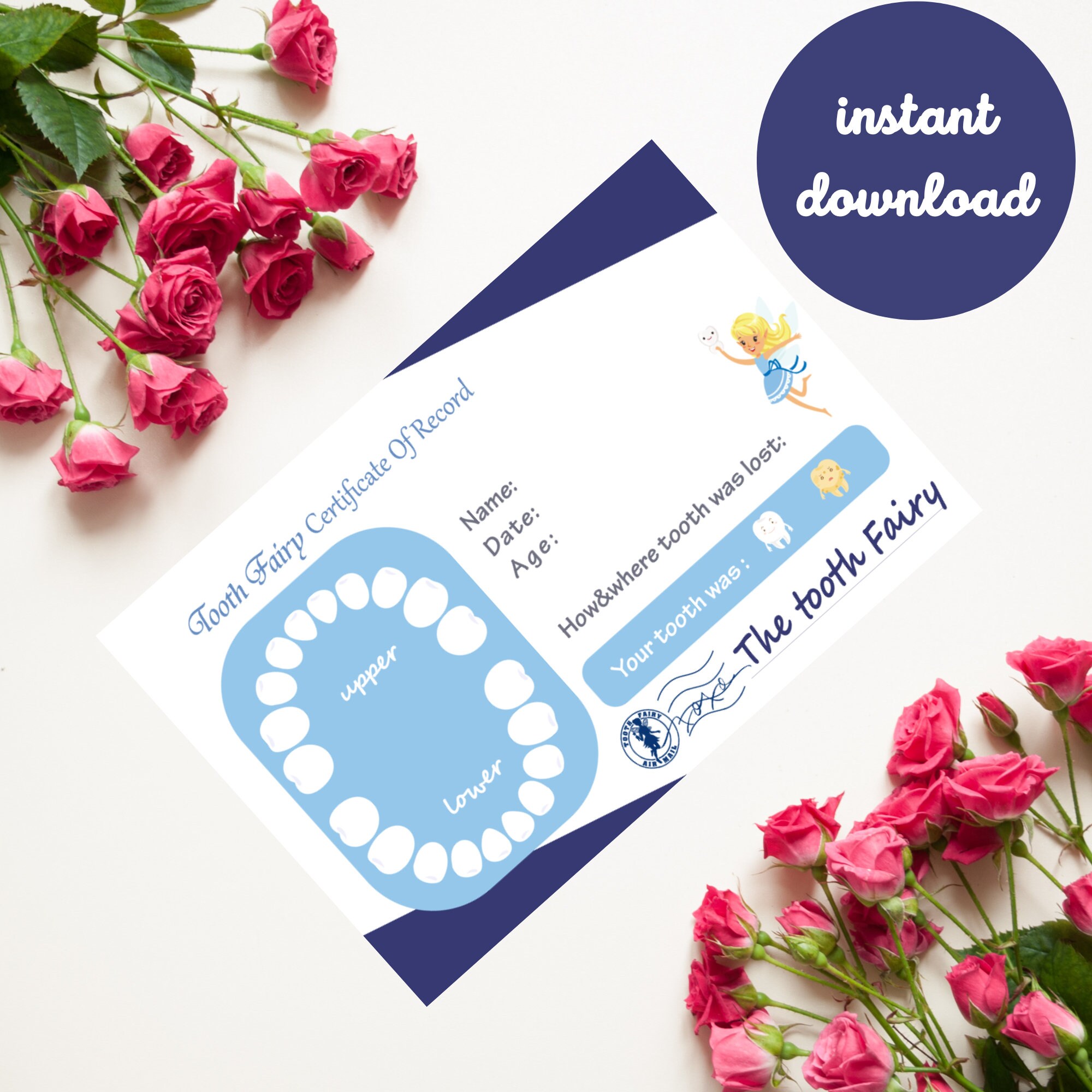Tooth Fairy Letter for Boys Printable, Lost Tooth Certificate Template ...
