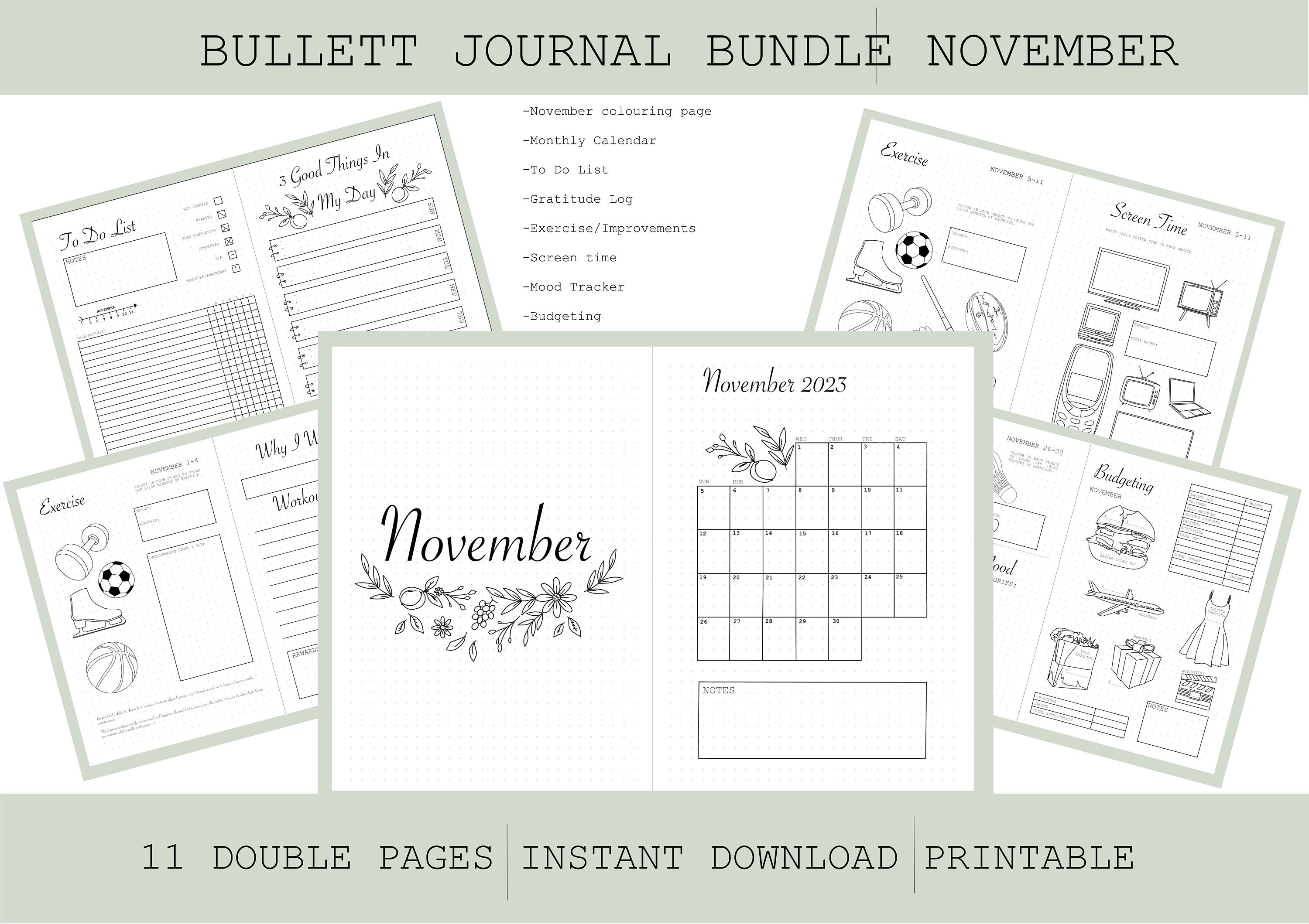 Bullett Journal Bullett Journal Printables Printable - Etsy