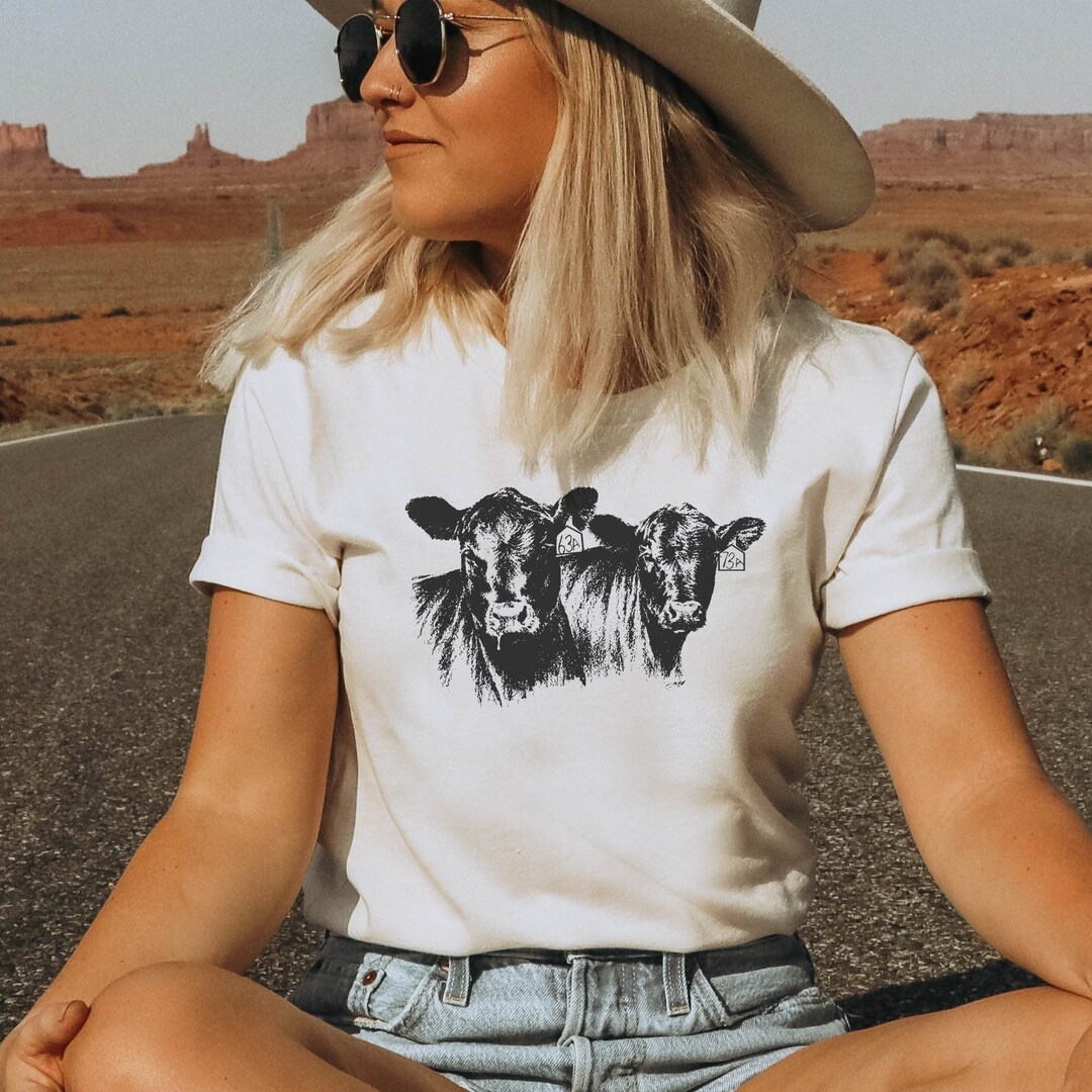 Cow T Shirt, Cow Tshirt, Farm Girl Shirt, Vintage Western Wear, Country ...