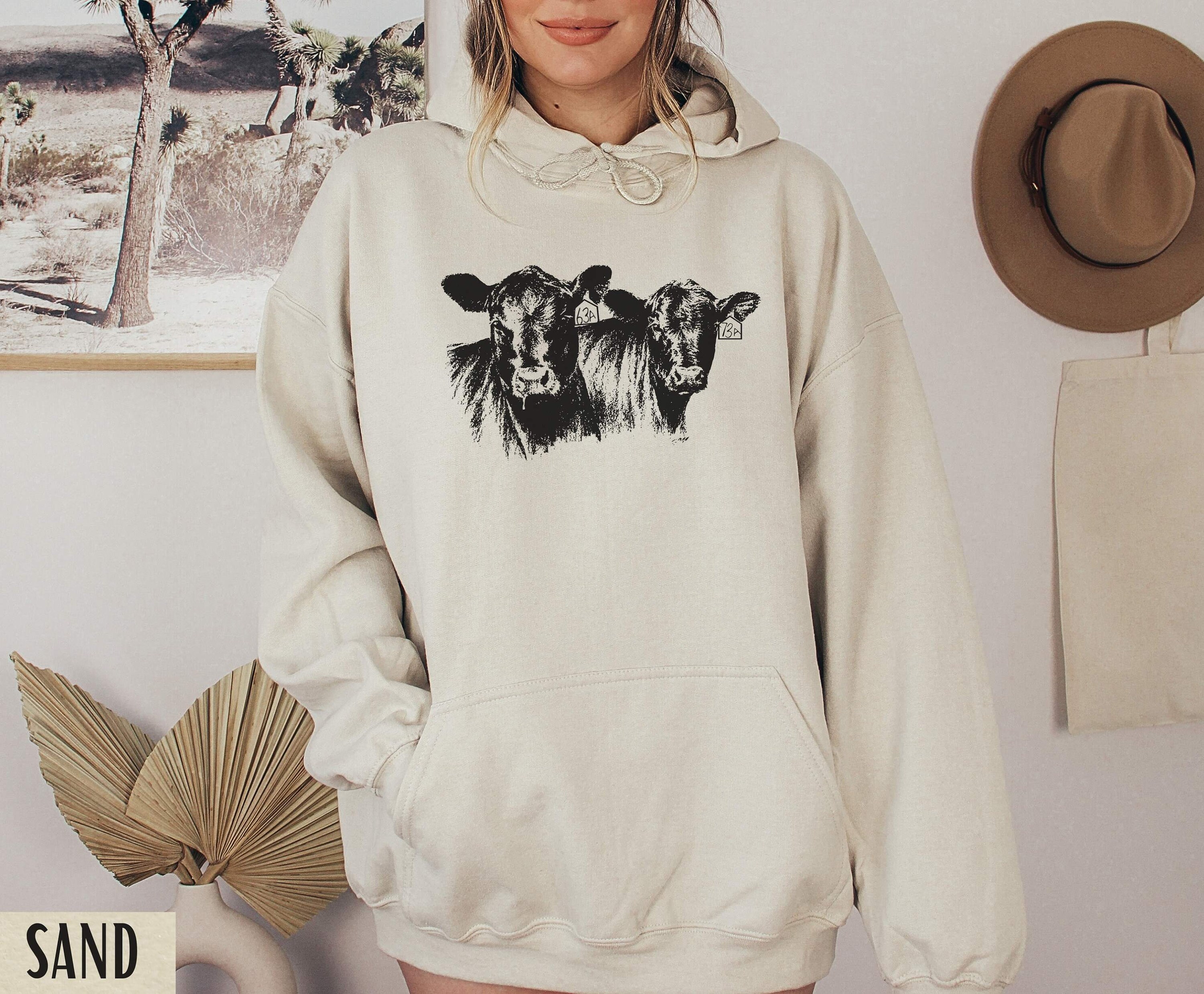 Cow Hoodie Vintage Western Wear Cow Sweatshirt Western Hoodie Cow Gifts ...