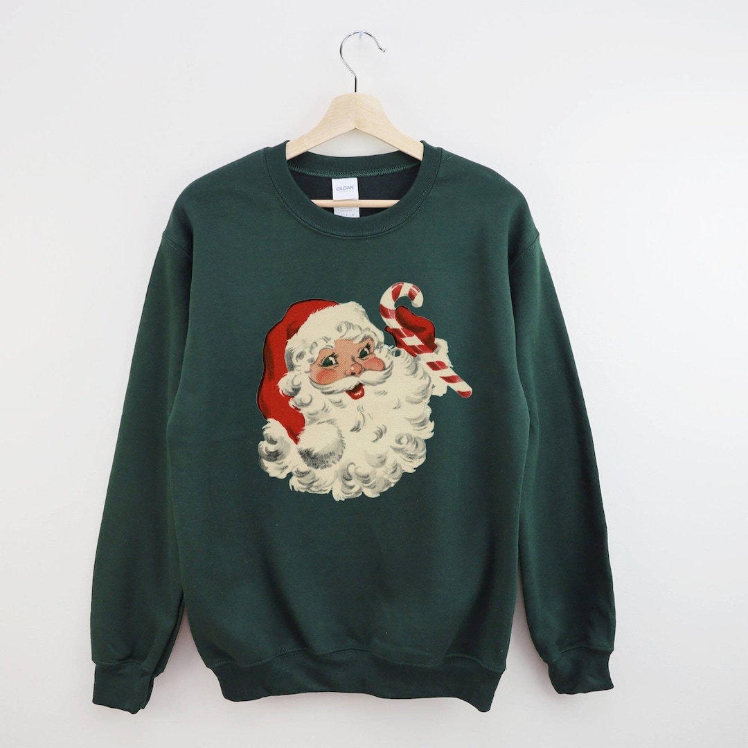 Christmas Crewneck Vintage Santa Sweatshirt Retro Christmas Holiday ...