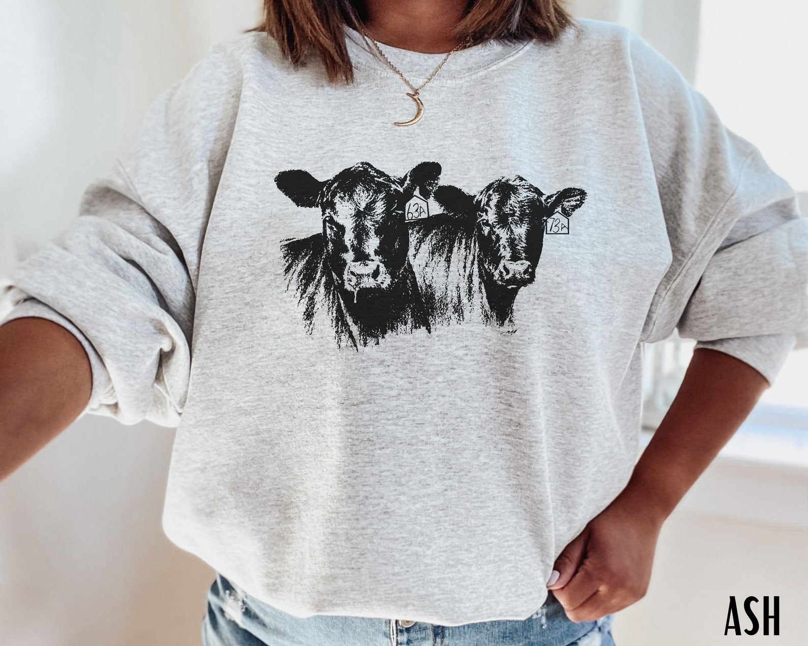 Cow Sweatshirt Cow Sweater Animal Sweatshirt Cows Western - Etsy