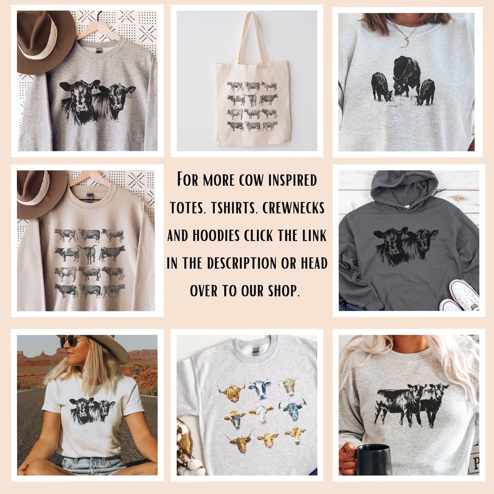 Cow Hoodie Vintage Western Wear Cow Sweatshirt Western Hoodie - Etsy