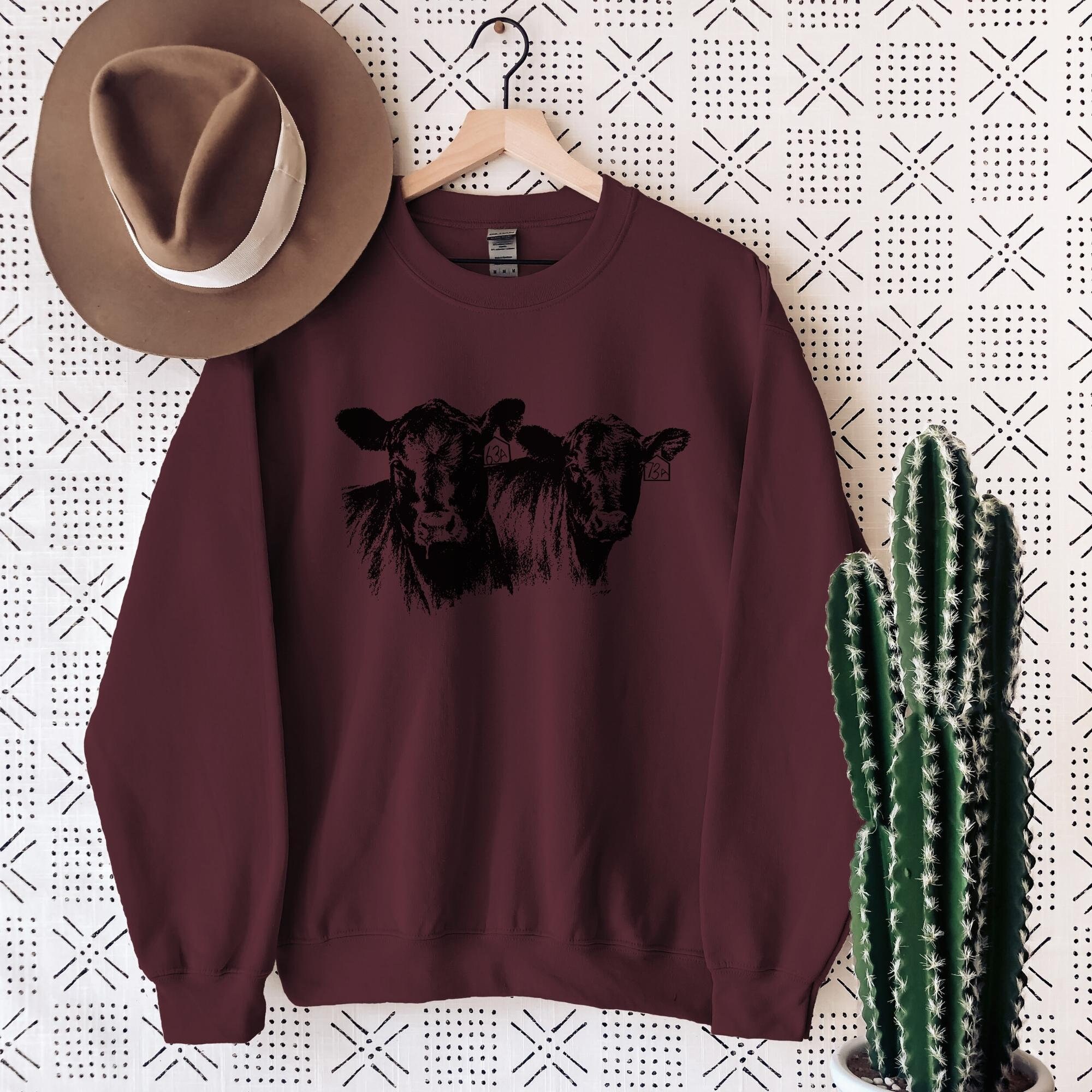 Cow Sweatshirt, Cow Sweater, Animal Sweatshirt, Western Crewneck ...