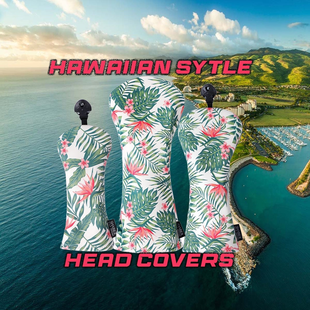 Hawaiian Style Head Covers Leather Golf Head Cover Driver Fairway Wood ...