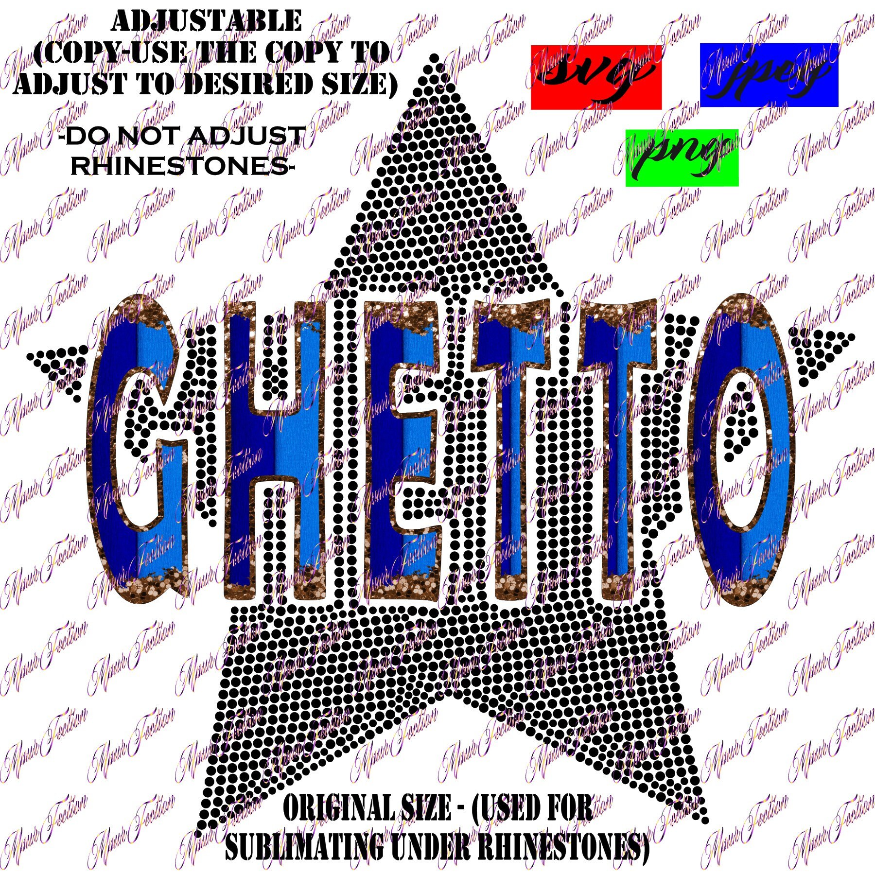 DIGITAL BLING SVG Ghetto Super Star Bling Template Silhouette Cricket ...