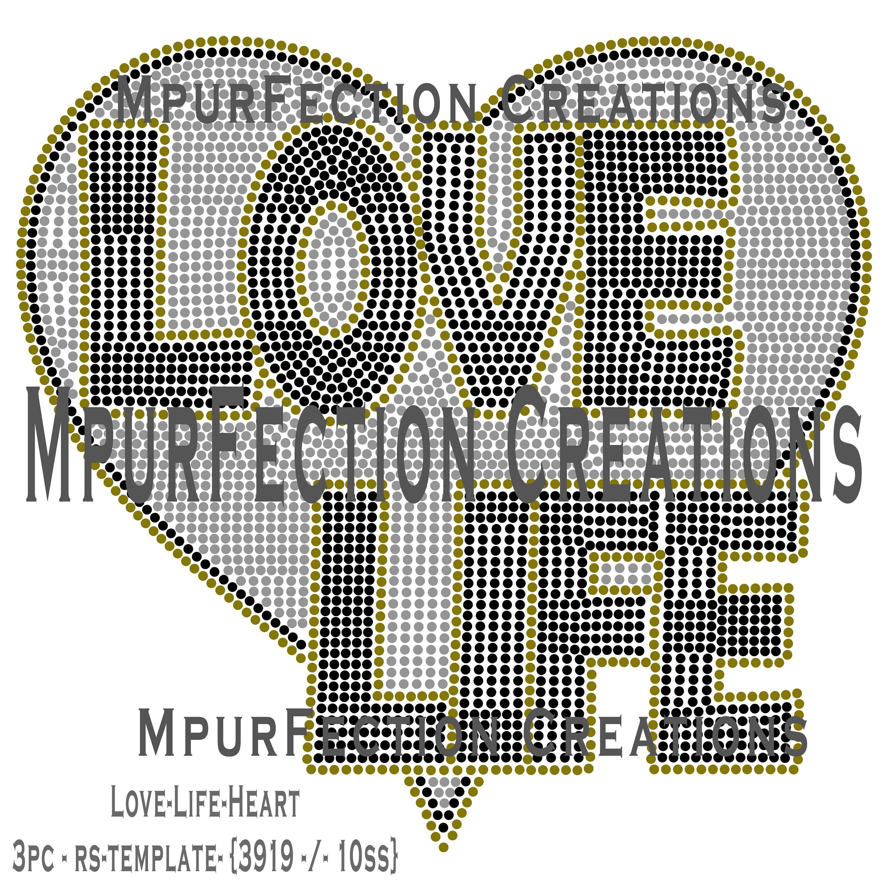 10ss rhinestone Template Love-life-heart-3pc Svg Jpeg-png Cricut ...