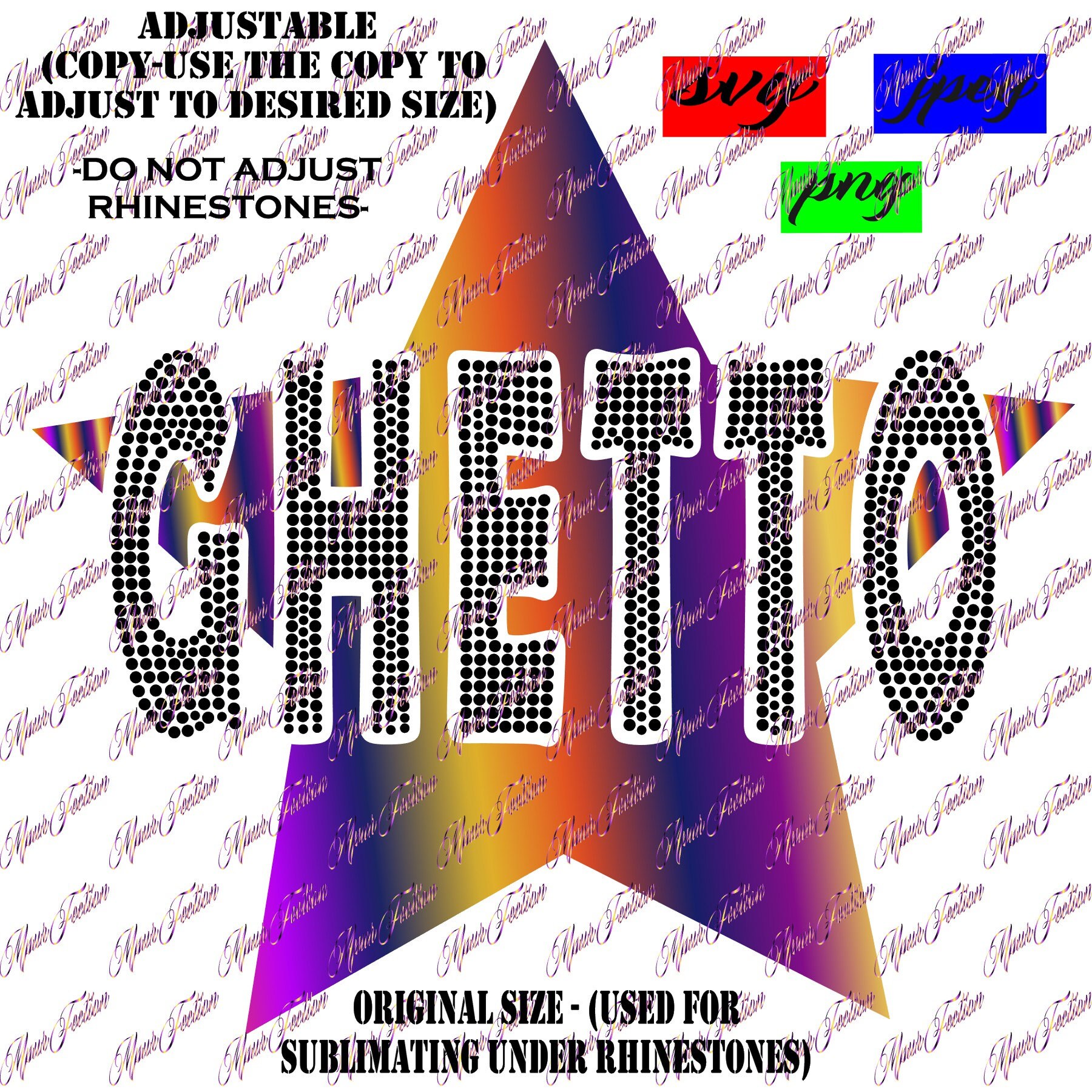 DIGITAL BLING SVG Ghetto Super Star Bling Template Silhouette Cricket ...