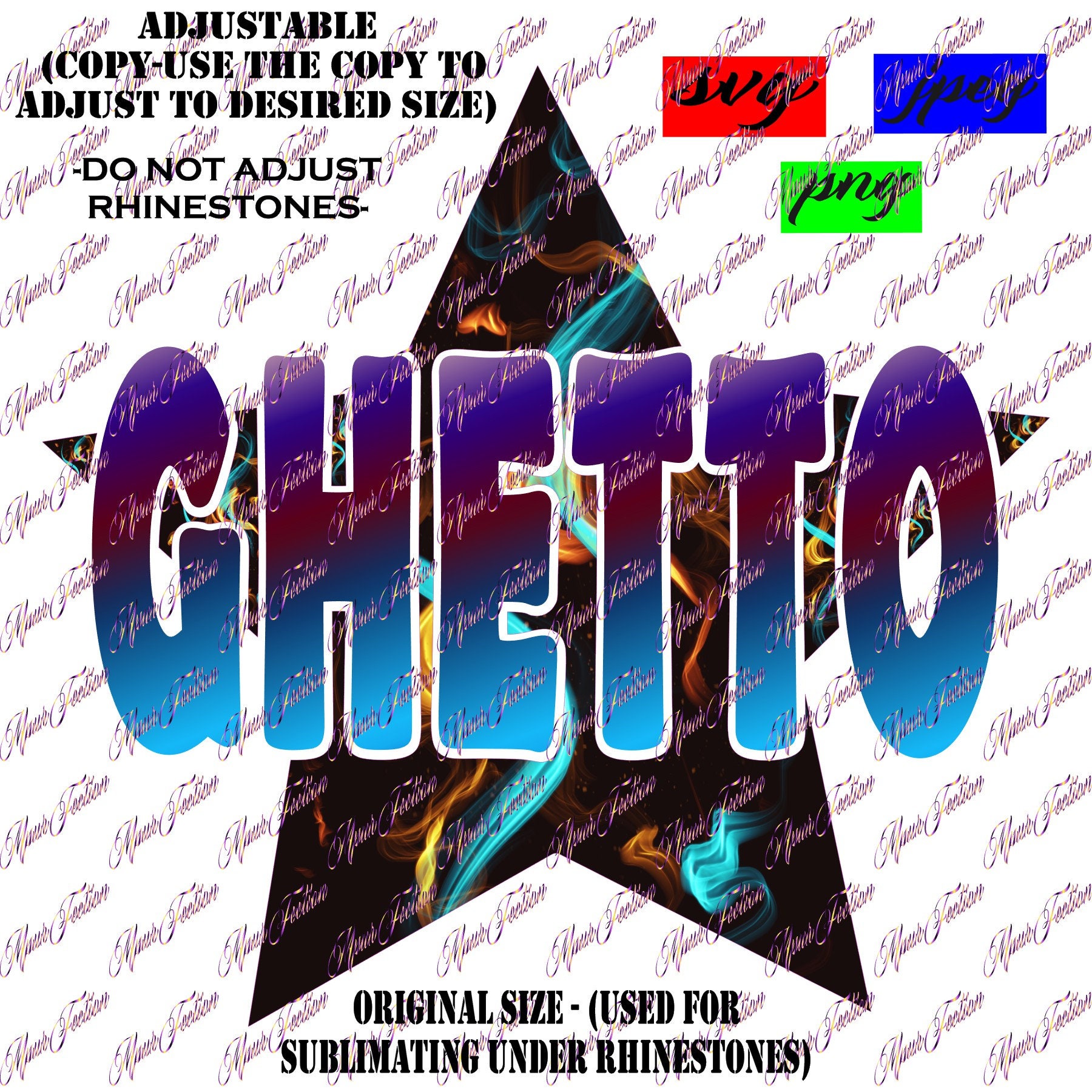 DIGITAL BLING SVG Ghetto Super Star Bling Template Silhouette Cricket ...