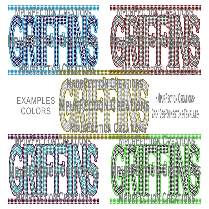 10ss GRIFFINS rhinestone Template Svg Jpeg-png Cricut Silhouette - Etsy