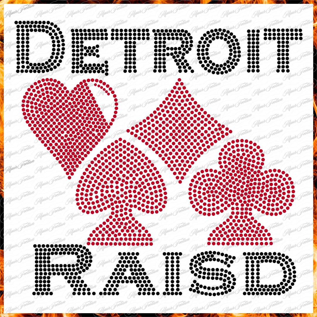 SVGPNG detroit Raisd Rhinestone Template Cricut Silhouette - Etsy