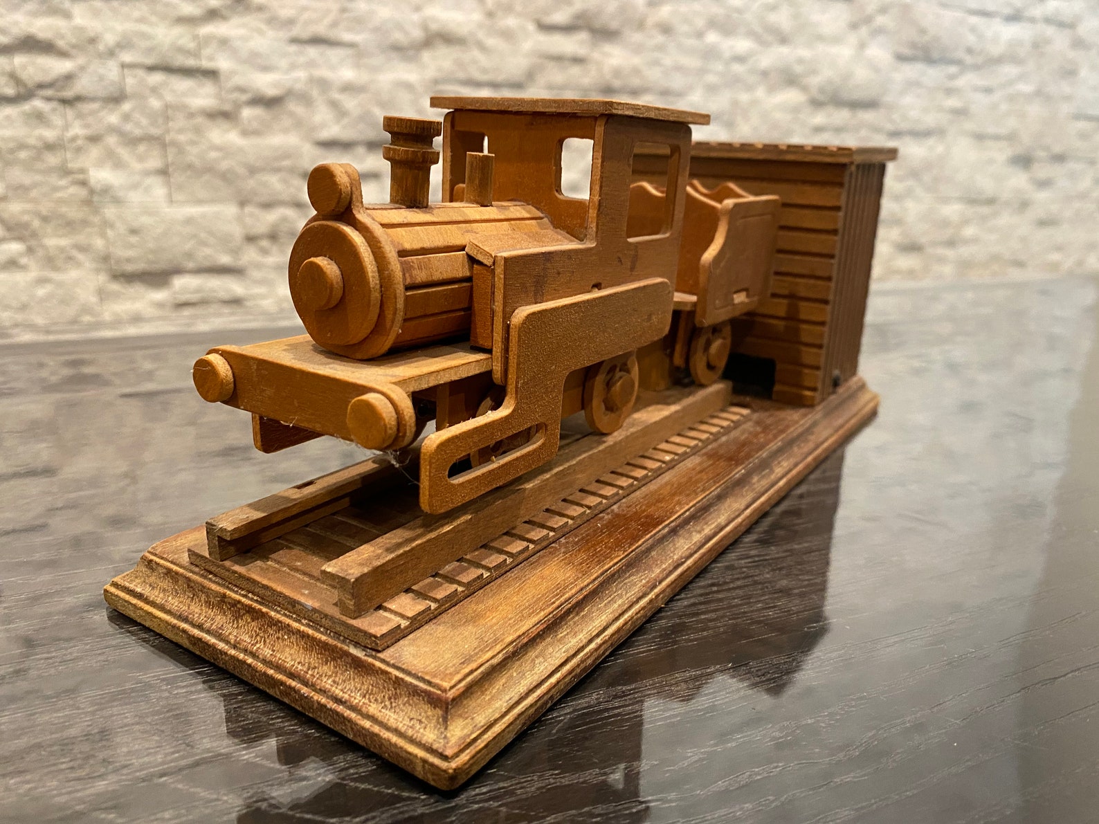 Vintage Wooden Railroad Train Car Music Boxtrain Collectibles | Etsy