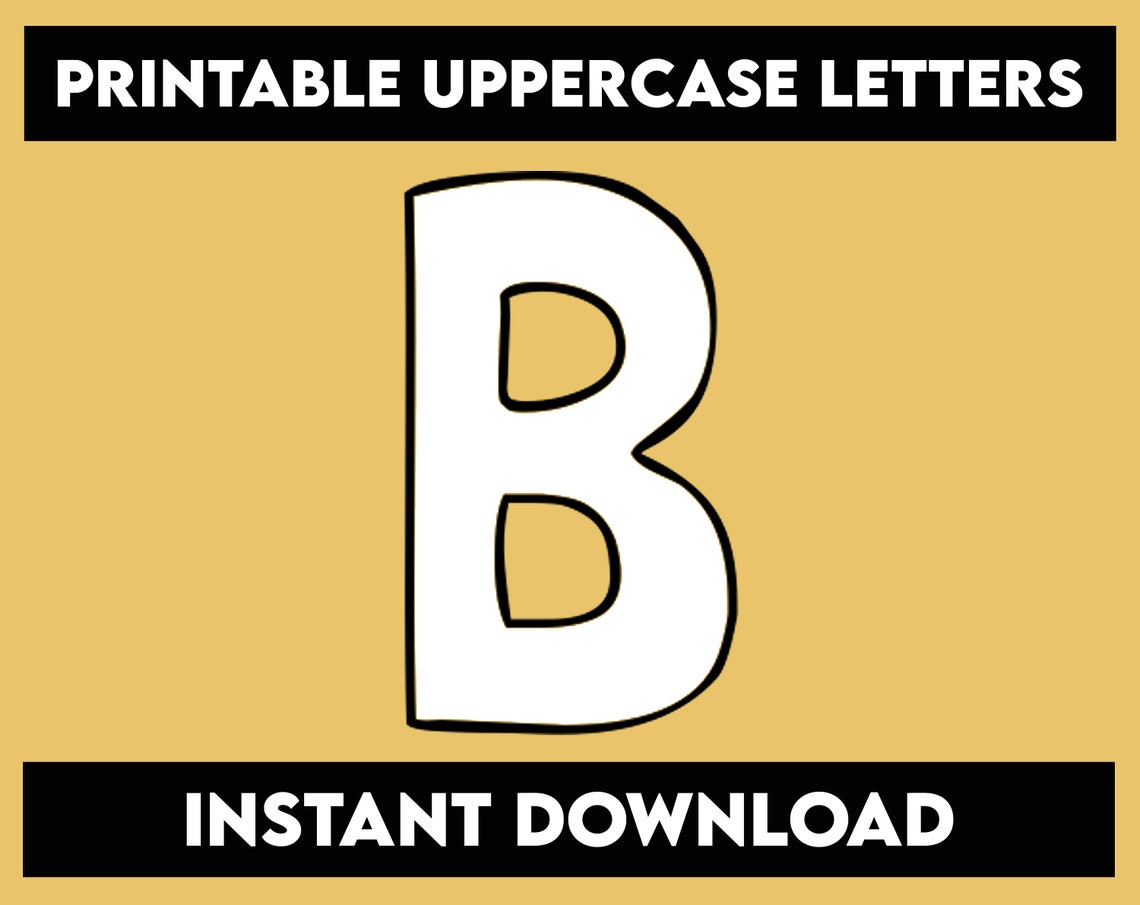 Printable Bulletin Board Letters, Printable Uppercase Letters, Outline ...
