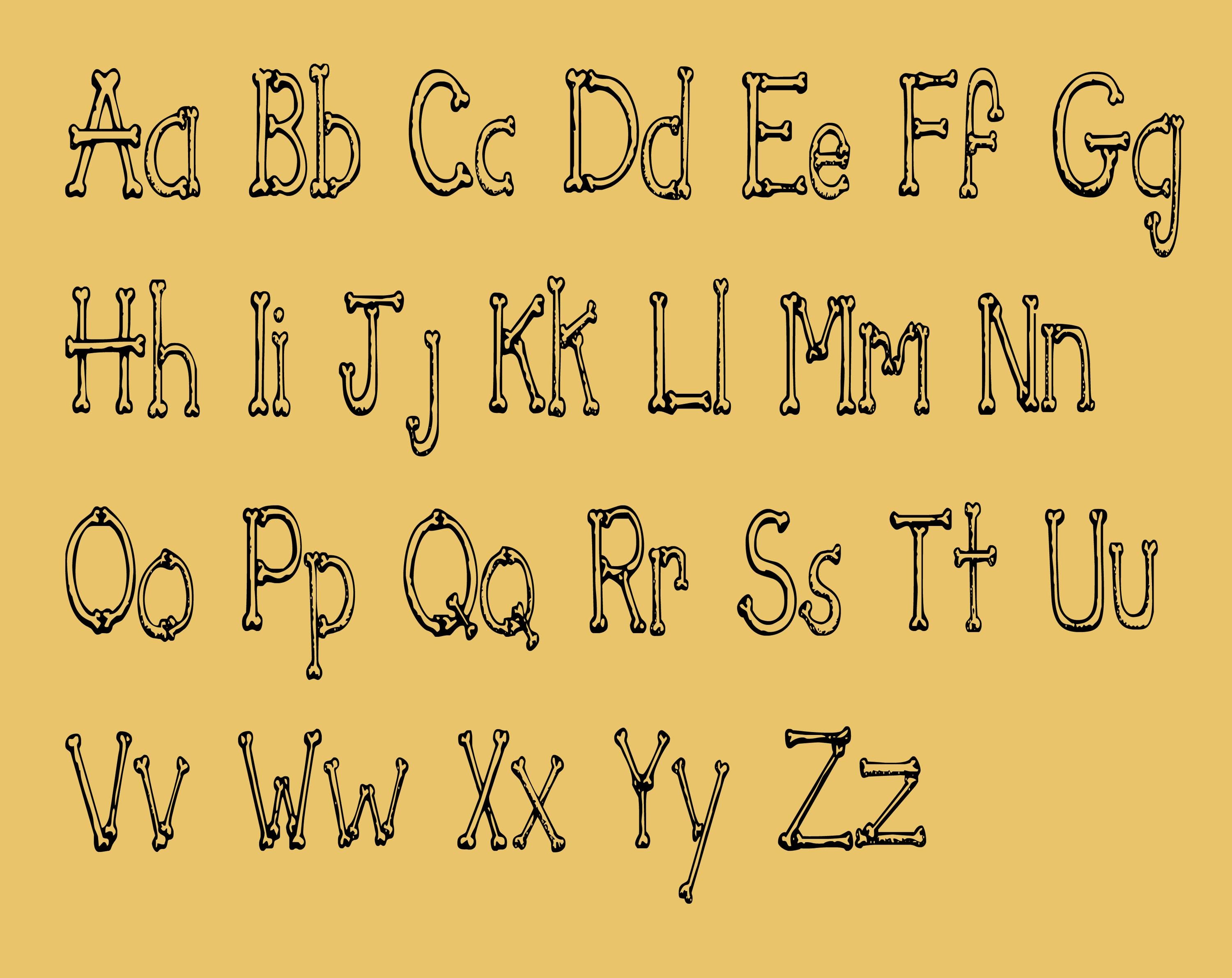 Bone Font: Skeleton Letters Typeface (TTF Digital Download) - Etsy