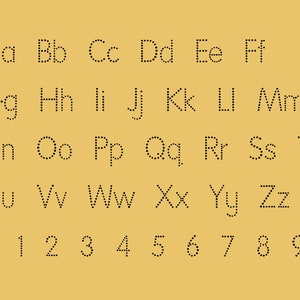 Dotted Writing Practice Font: School & Cricut (TTF Digital Download) - Etsy