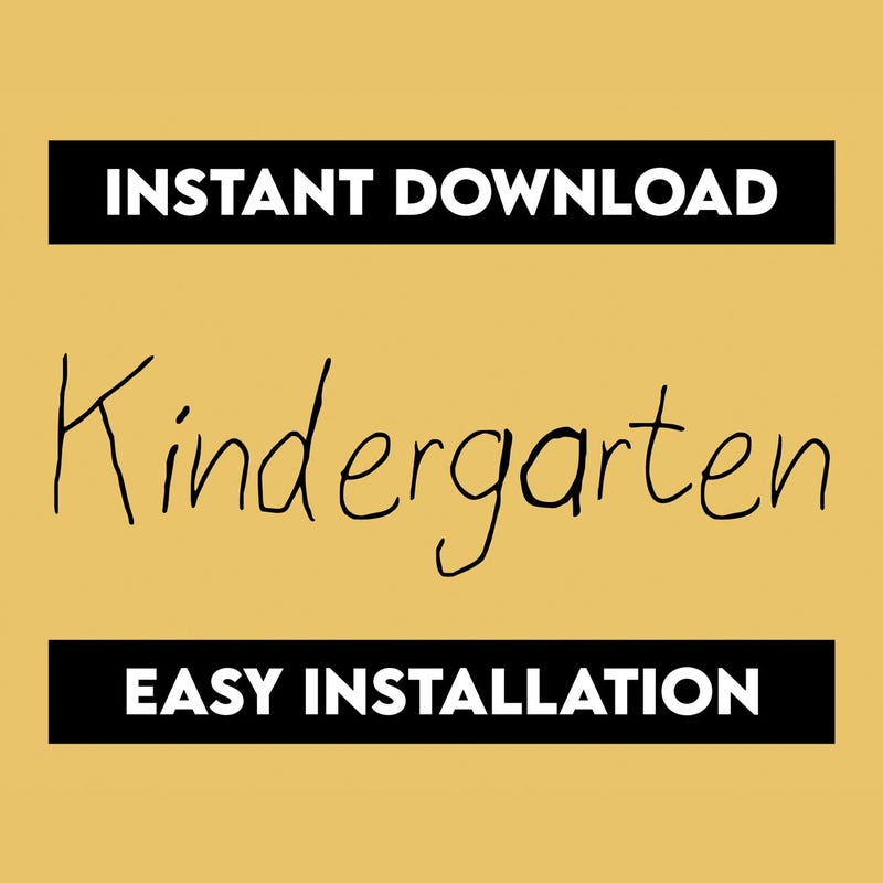 Kindergarten Font - Etsy