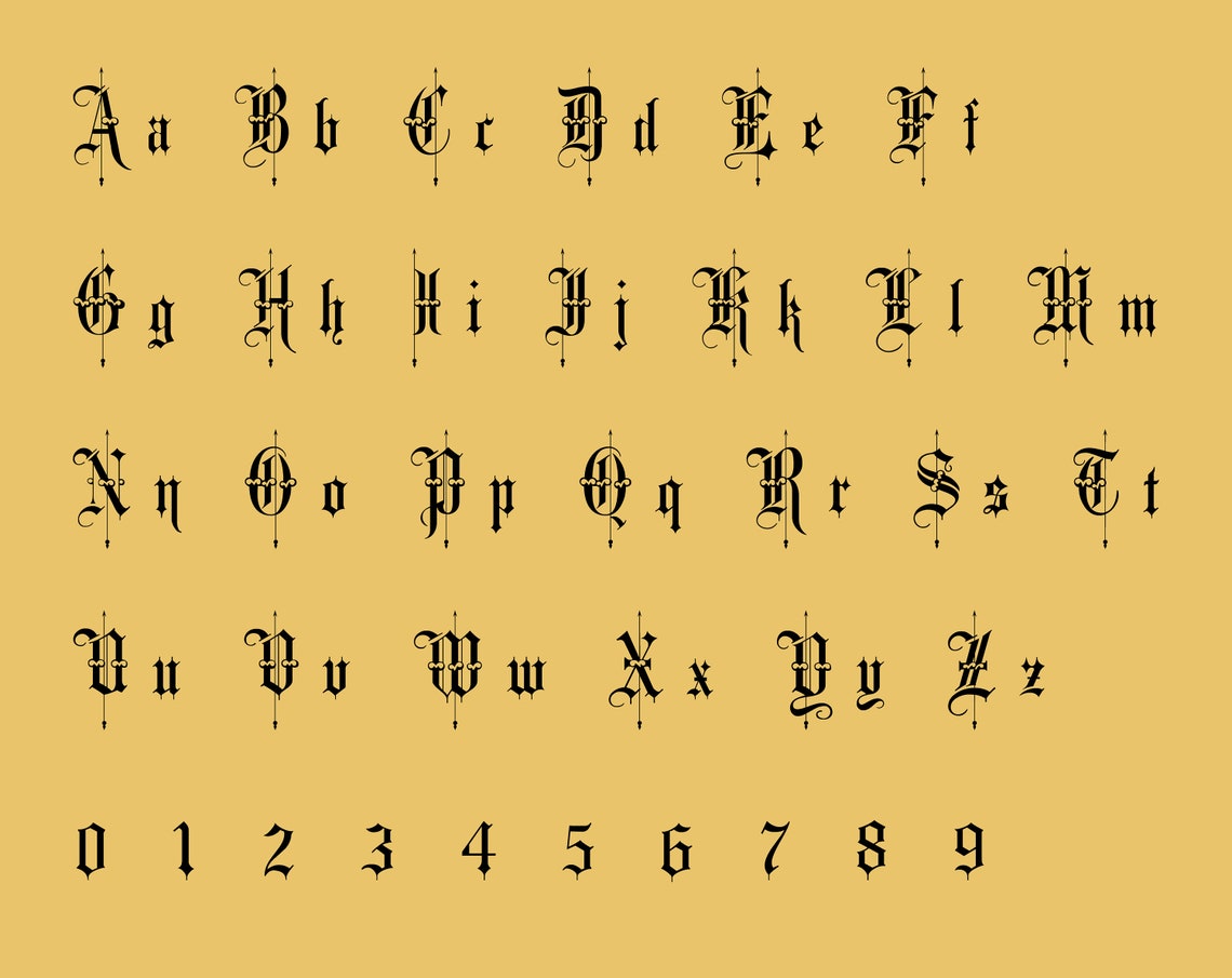 Old English Font, Old English Typeface, Gothic, Medieval Font, Vintage ...