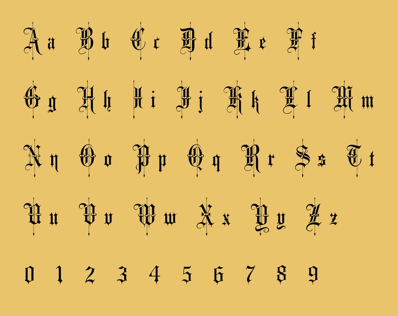 Old English Font, Old English Typeface, Gothic, Medieval Font, Vintage ...