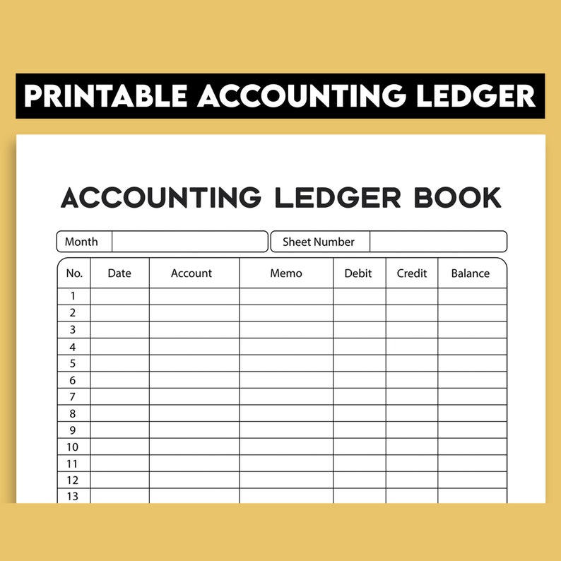 Printable Accounting Ledger Book for Bookkeeping, Accounting Ledger Log ...