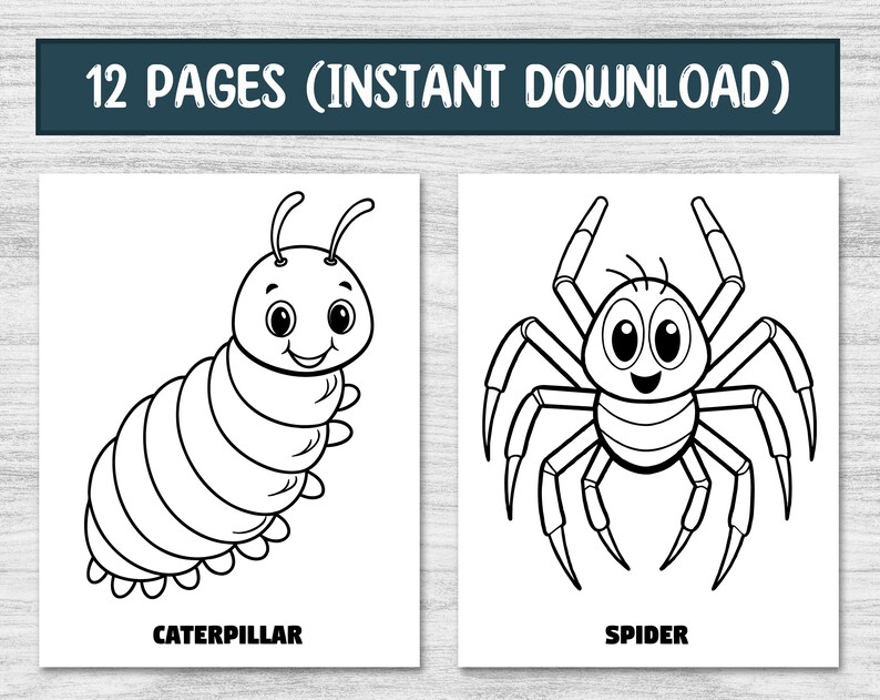 Printable Cute Insects Coloring Pages for Kids Toddlers, Preschoolers ...
