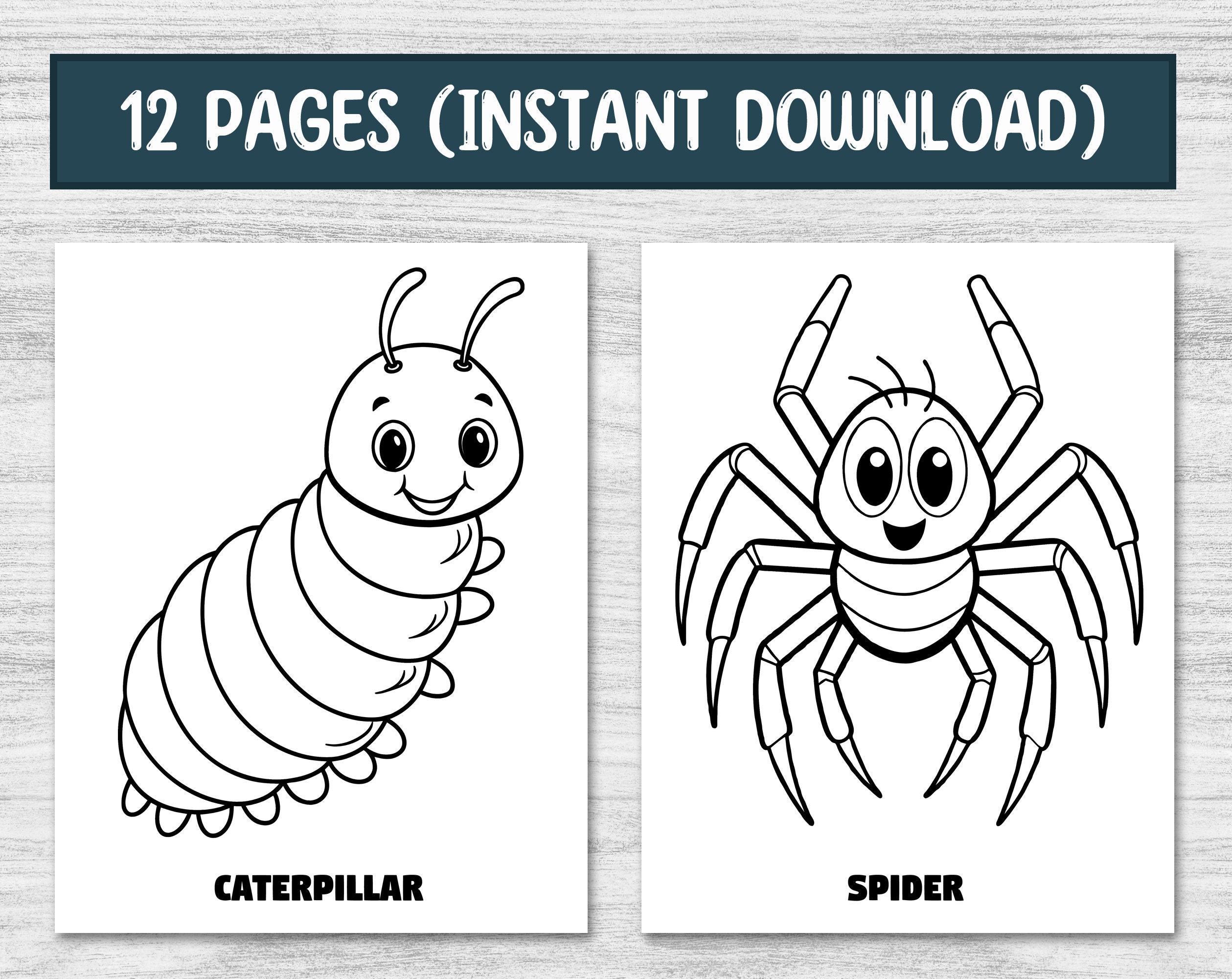 Printable Cute Insects Coloring Pages for Kids Toddlers, Preschoolers ...
