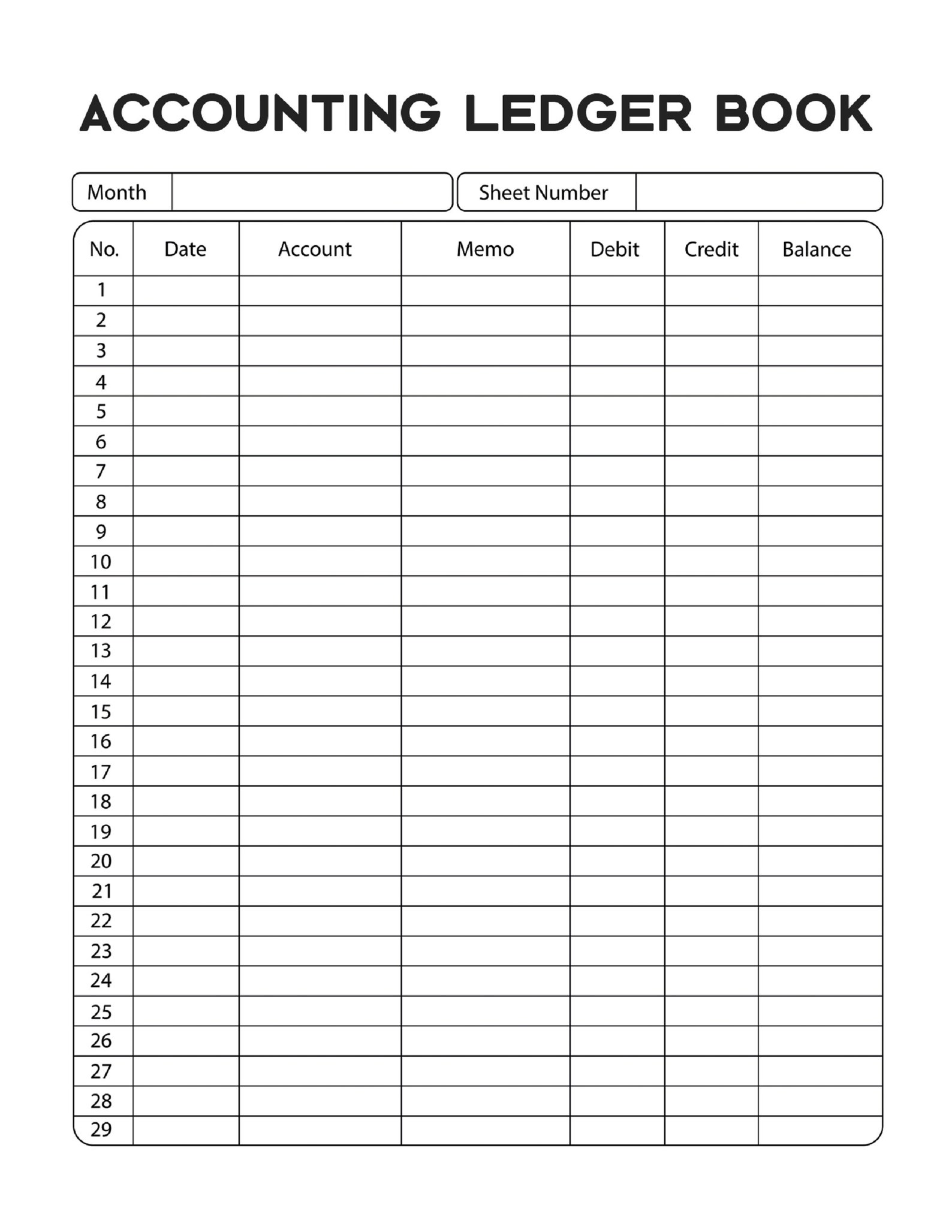 Printable Accounting Ledger Book for Bookkeeping, Accounting Ledger Log ...