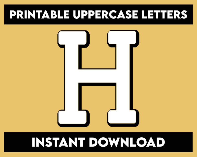 Printable Uppercase Letters Bulletin Board Letters Printable - Etsy