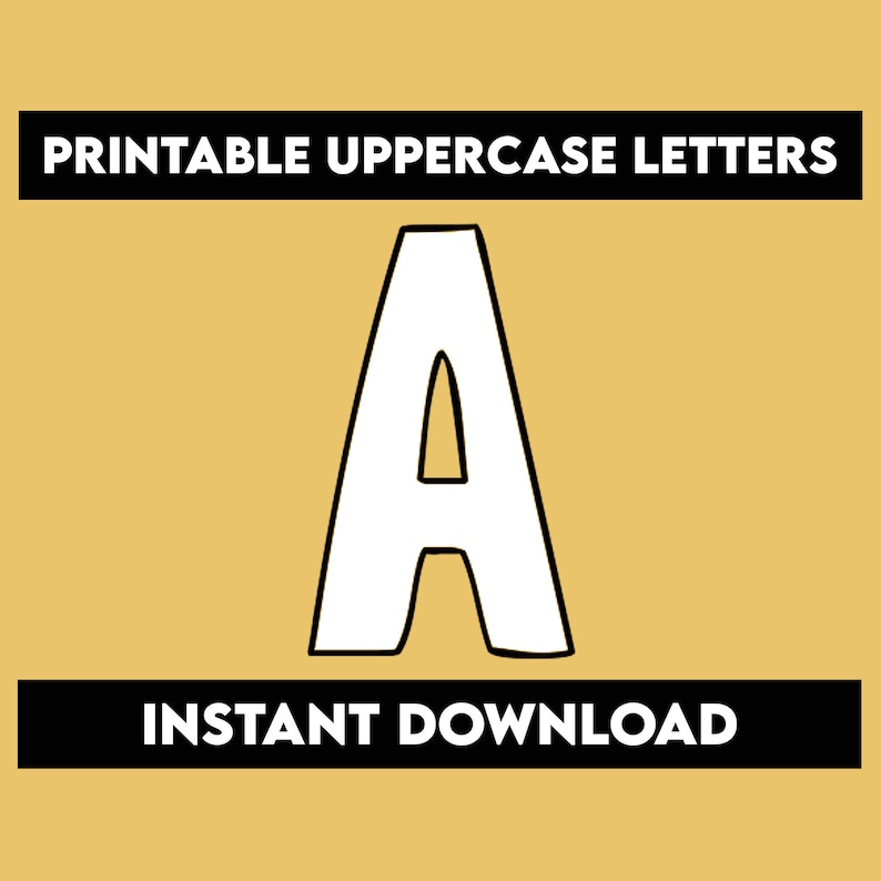 Printable Bulletin Board Letters, Printable Uppercase Letters, Outline ...