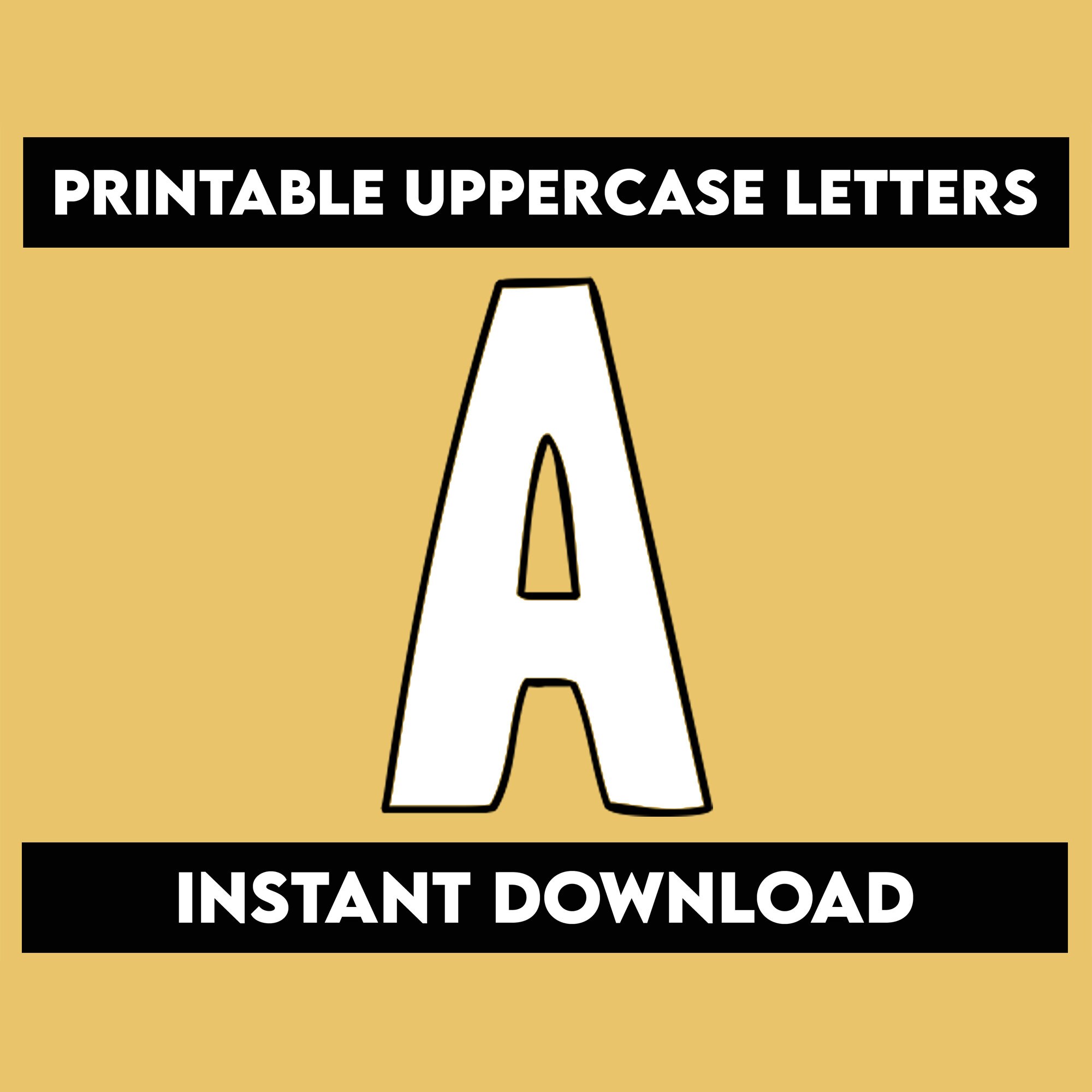 Printable Bulletin Board Letters, Printable Uppercase Letters, Outline ...