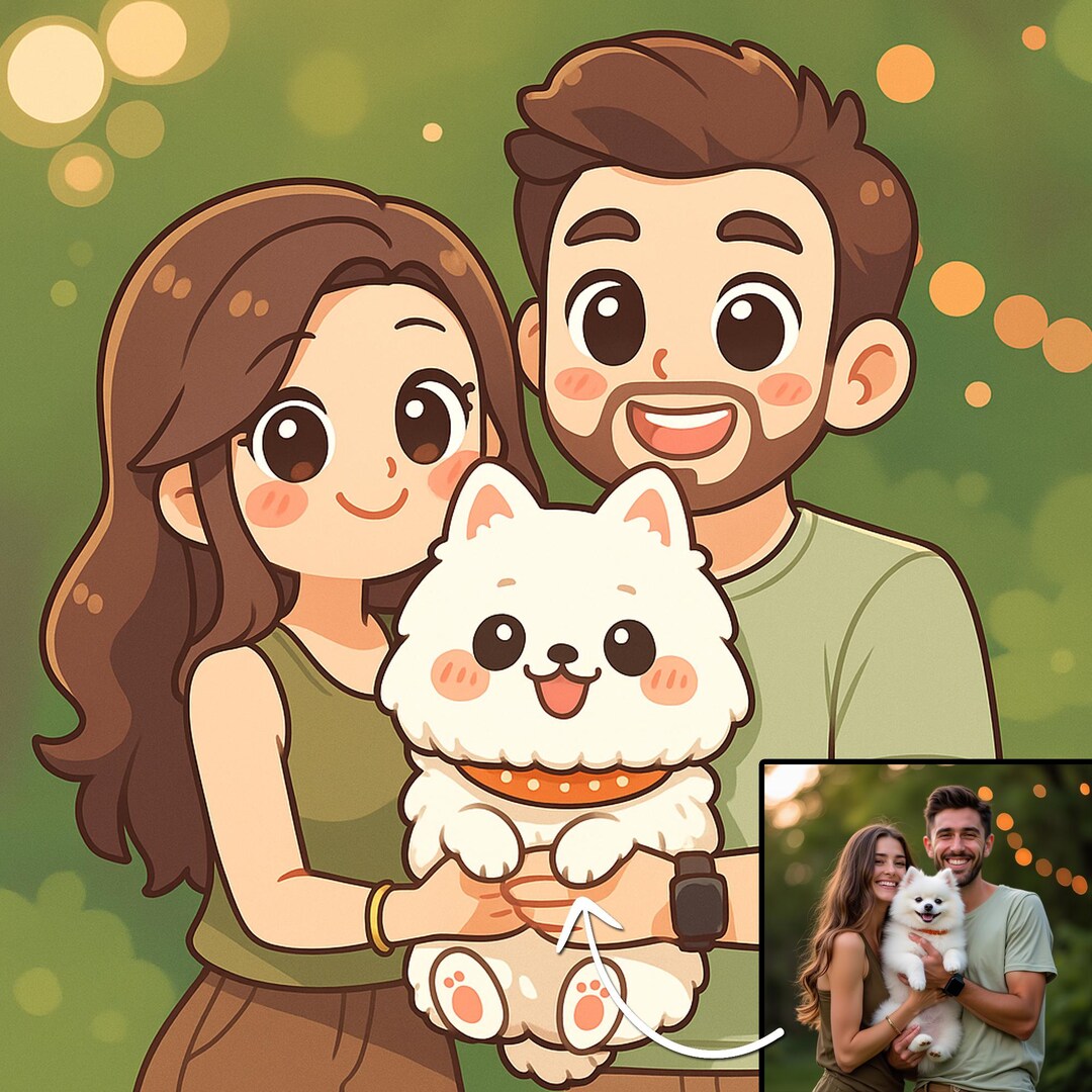 Custom Kawaii Portrait From Your Photo | Personalized Illustrated ...