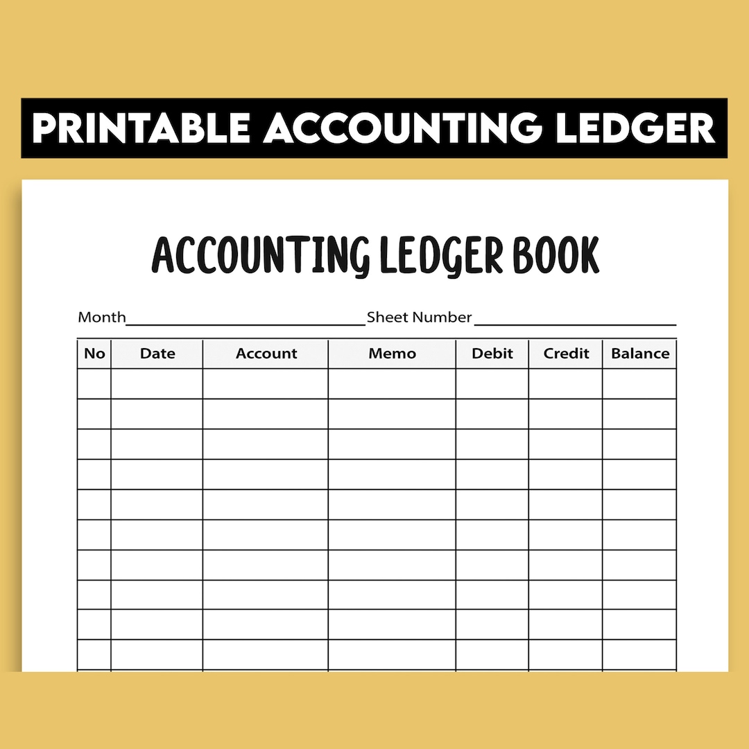 Printable Accounting Ledger Book for Bookkeeping, Accounting Ledger Log ...