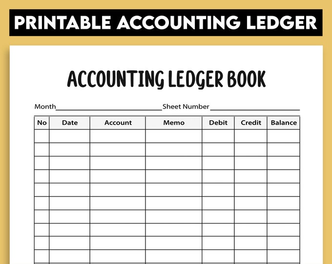 Printable Accounting Ledger Book: Income and Expense Tracker (PDF) - Etsy