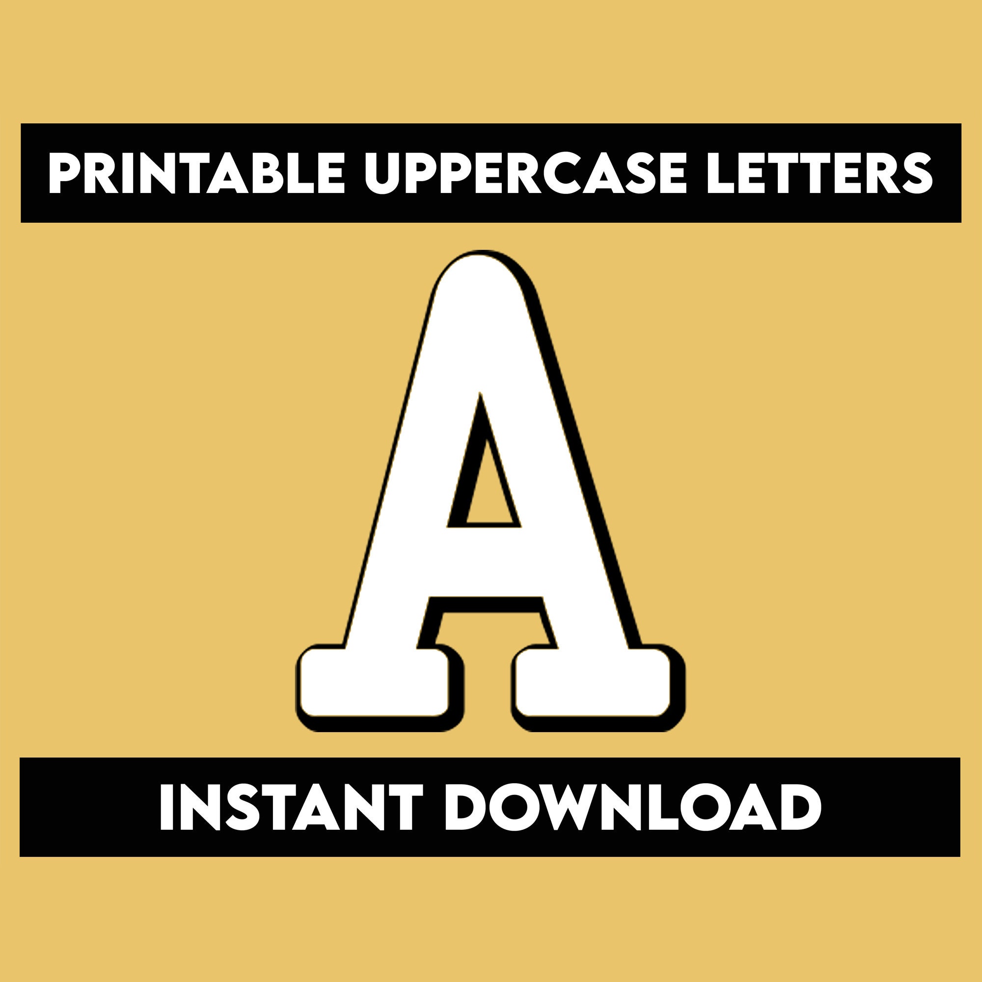 Printable Uppercase Letters, Bulletin Board Letters, Printable Alphabet ...