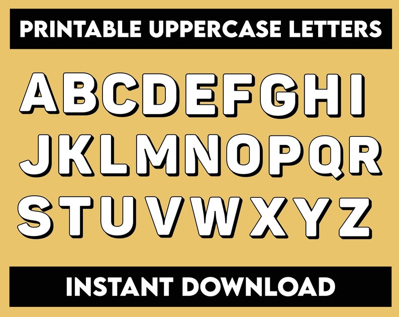 Printable Uppercase Alphabet Letters: Classroom Bulletin Board (PDF) - Etsy