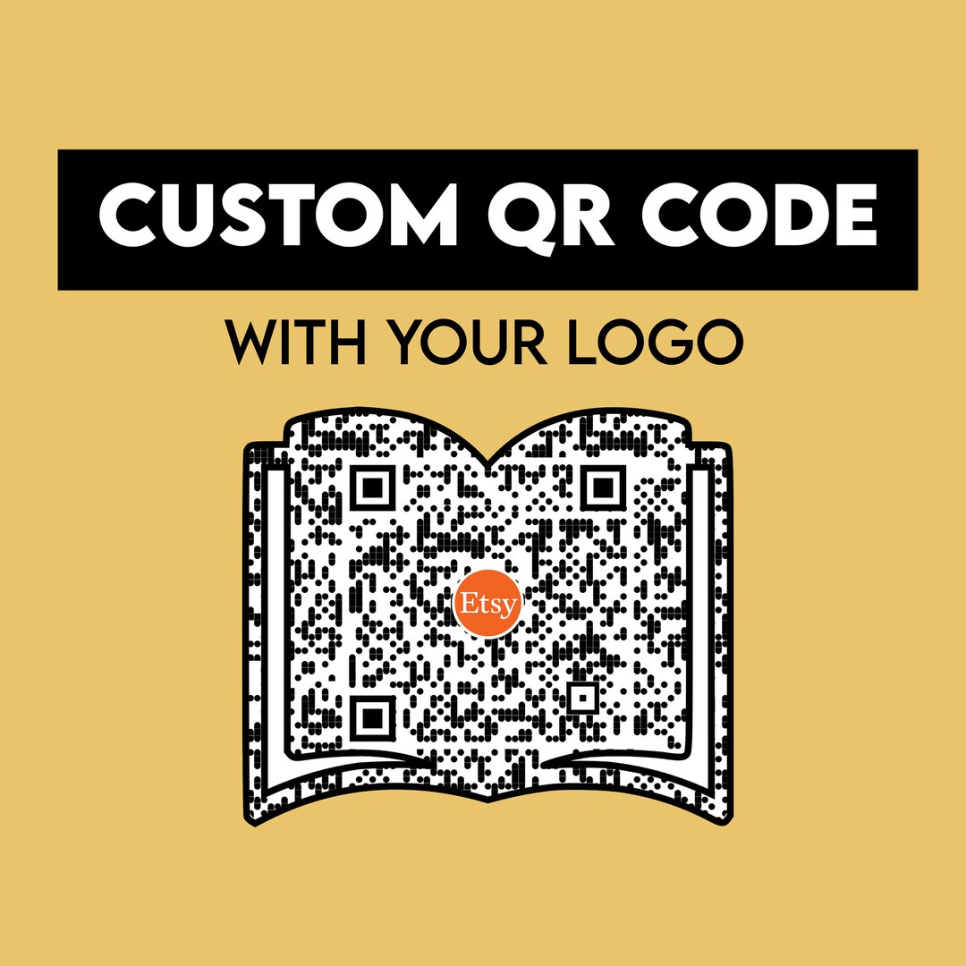 Custom QR Code in a Book Shape, Customized Qr Code Generator, Digital ...