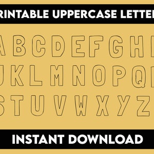 Printable Bulletin Board Letters, Printable Uppercase Letters, Outline ...