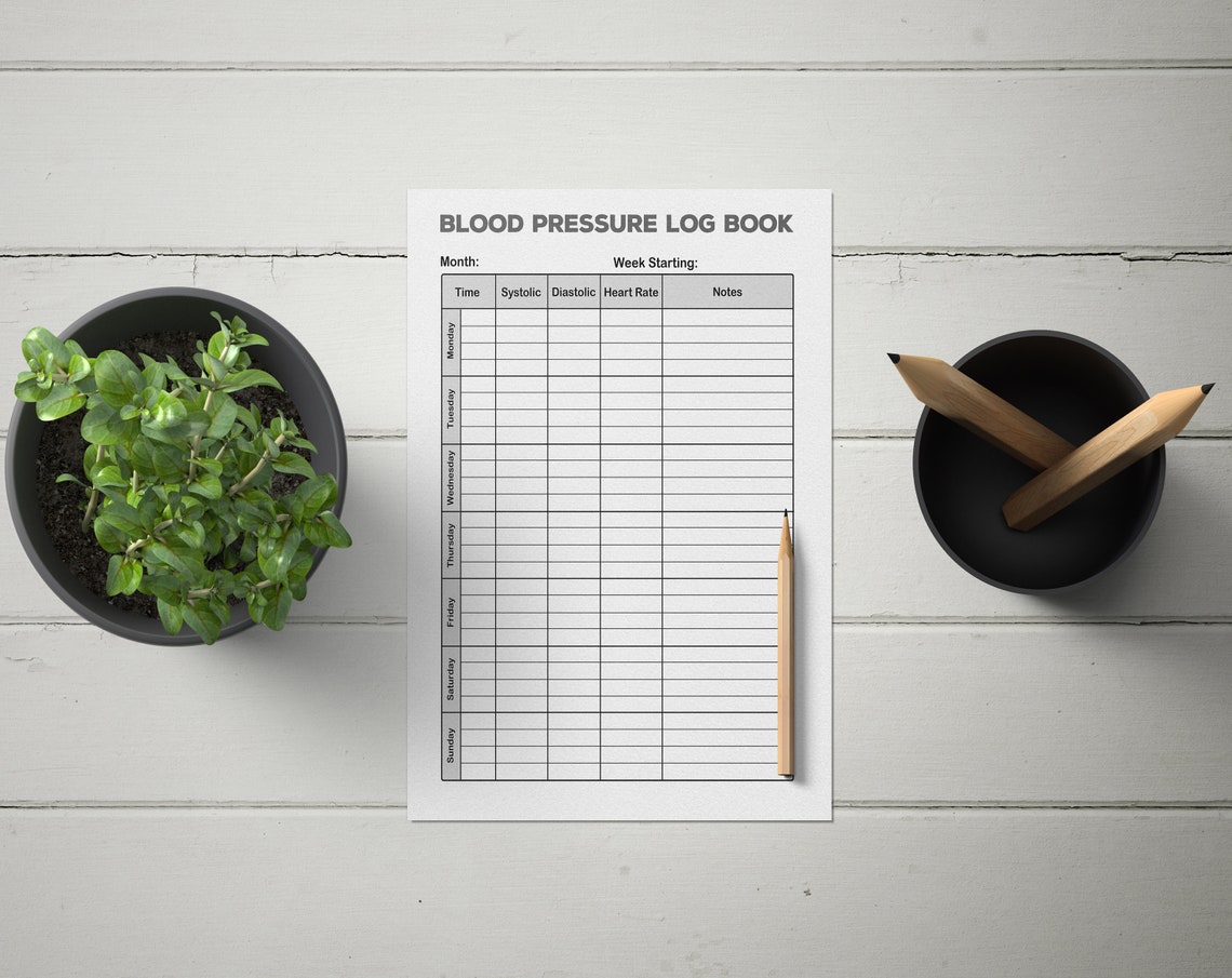 Blood Pressure Log Book Printable | Heart Rate Tracker (PDF) - Etsy