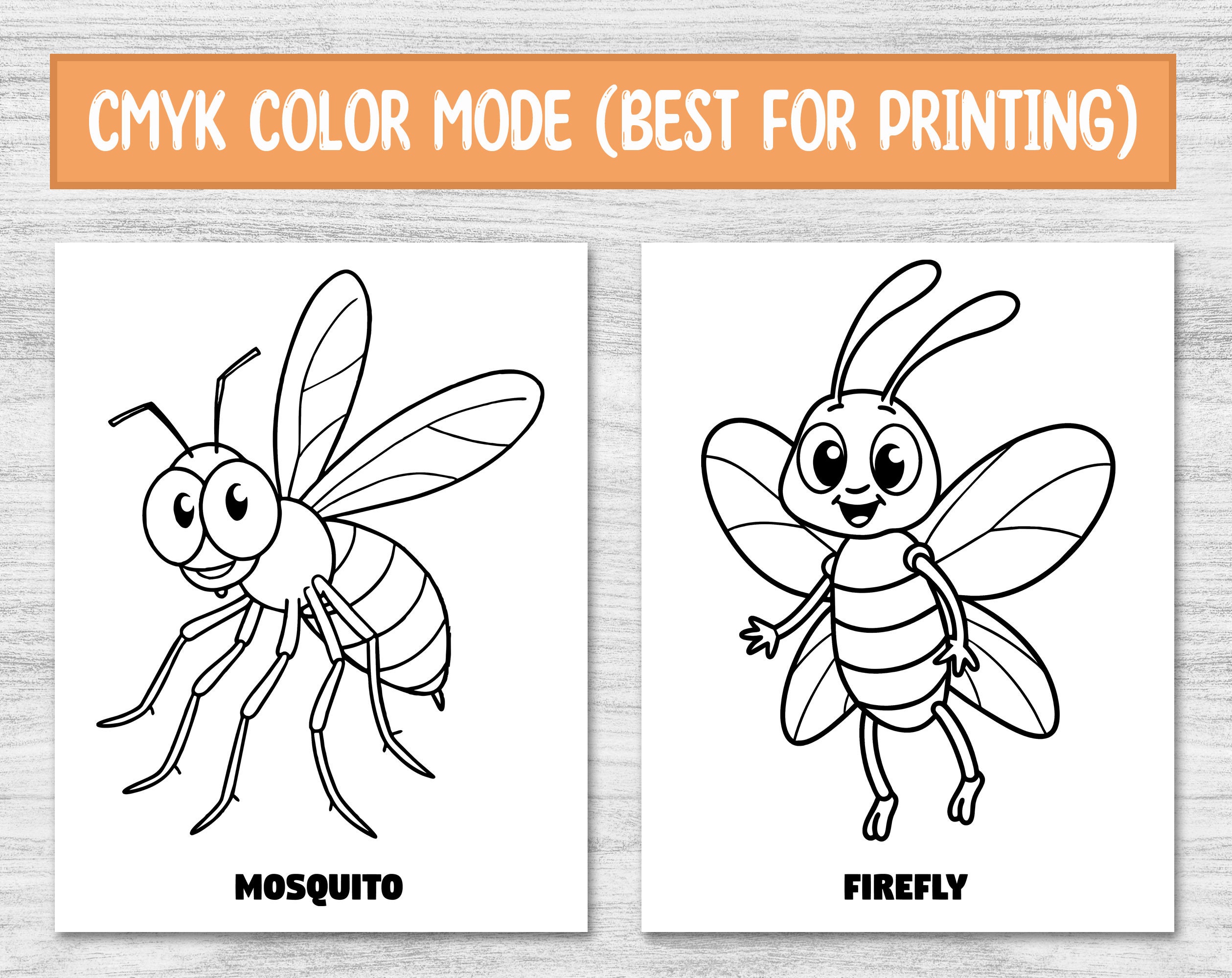 Printable Cute Insects Coloring Pages for Kids Toddlers, Preschoolers ...