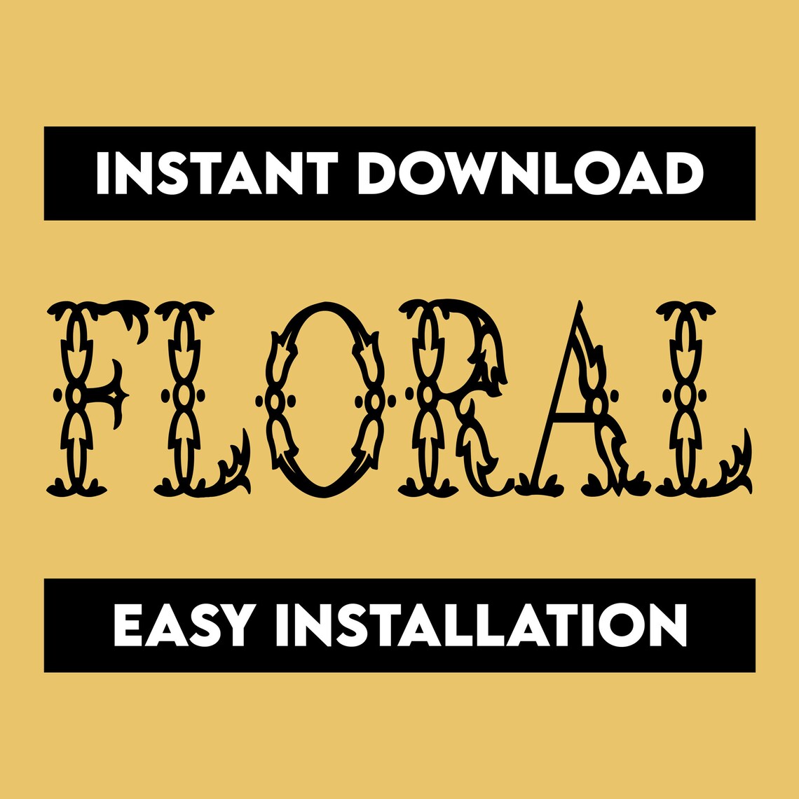 Floral Font, Floral Typeface, Ornate Letters, Florid Alphabet, Flowery ...