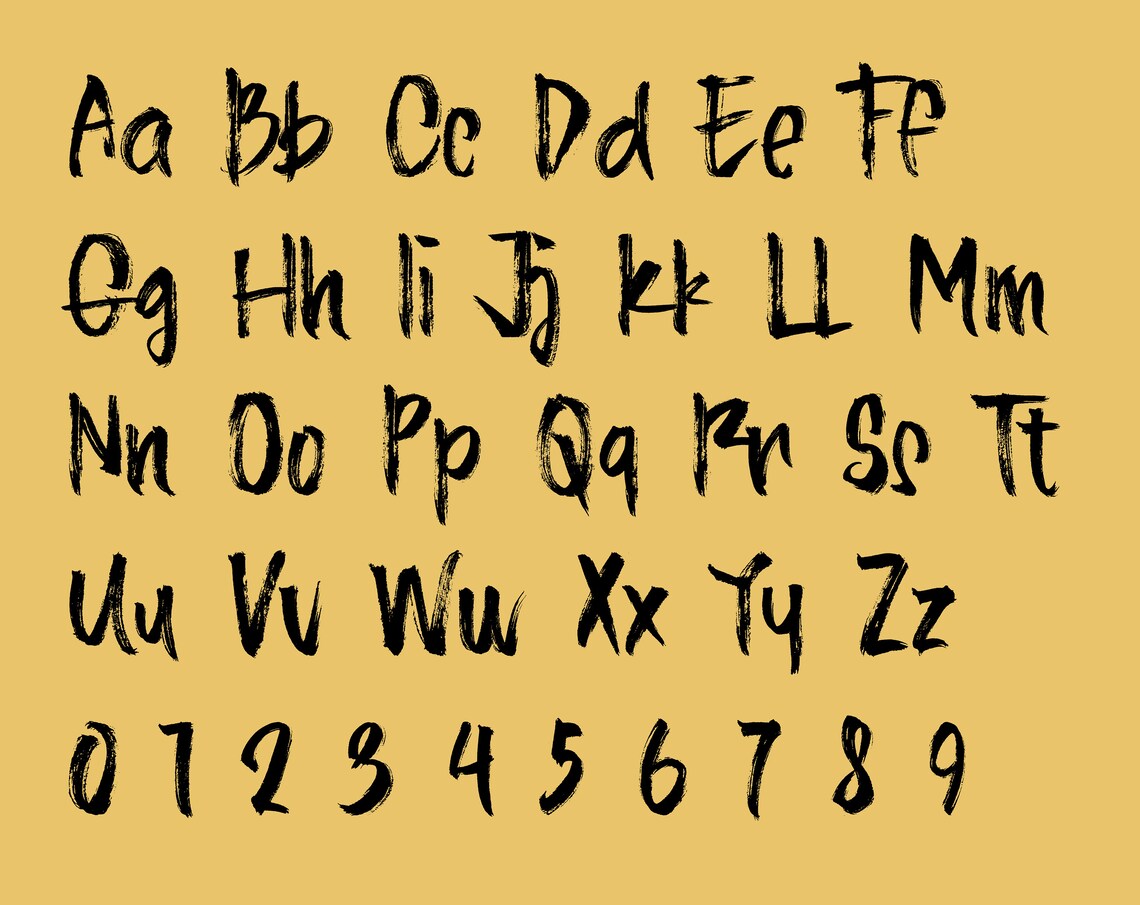 Brush Font, Paint Brush Typeface, Inkstroke Fonts, Paintbrush Letters ...