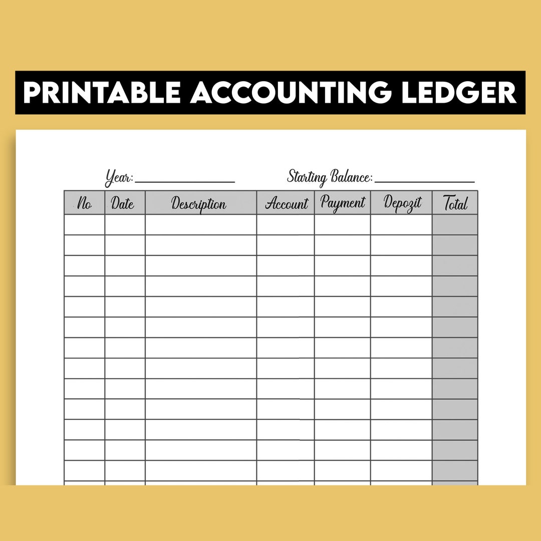 Printable Accounting Ledger Book for Bookkeeping, Accounting Ledger ...