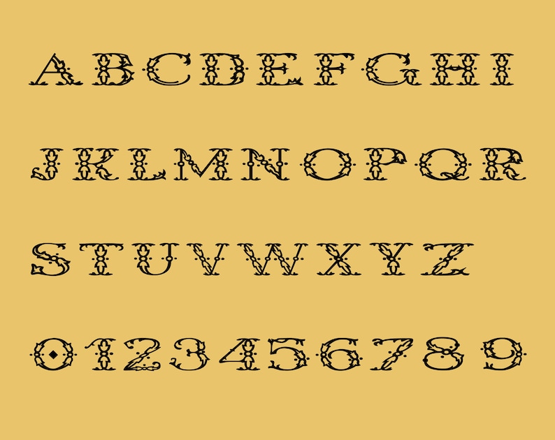 Floral Font, Floral Typeface, Ornate Letters, Florid Alphabet, Flowery ...