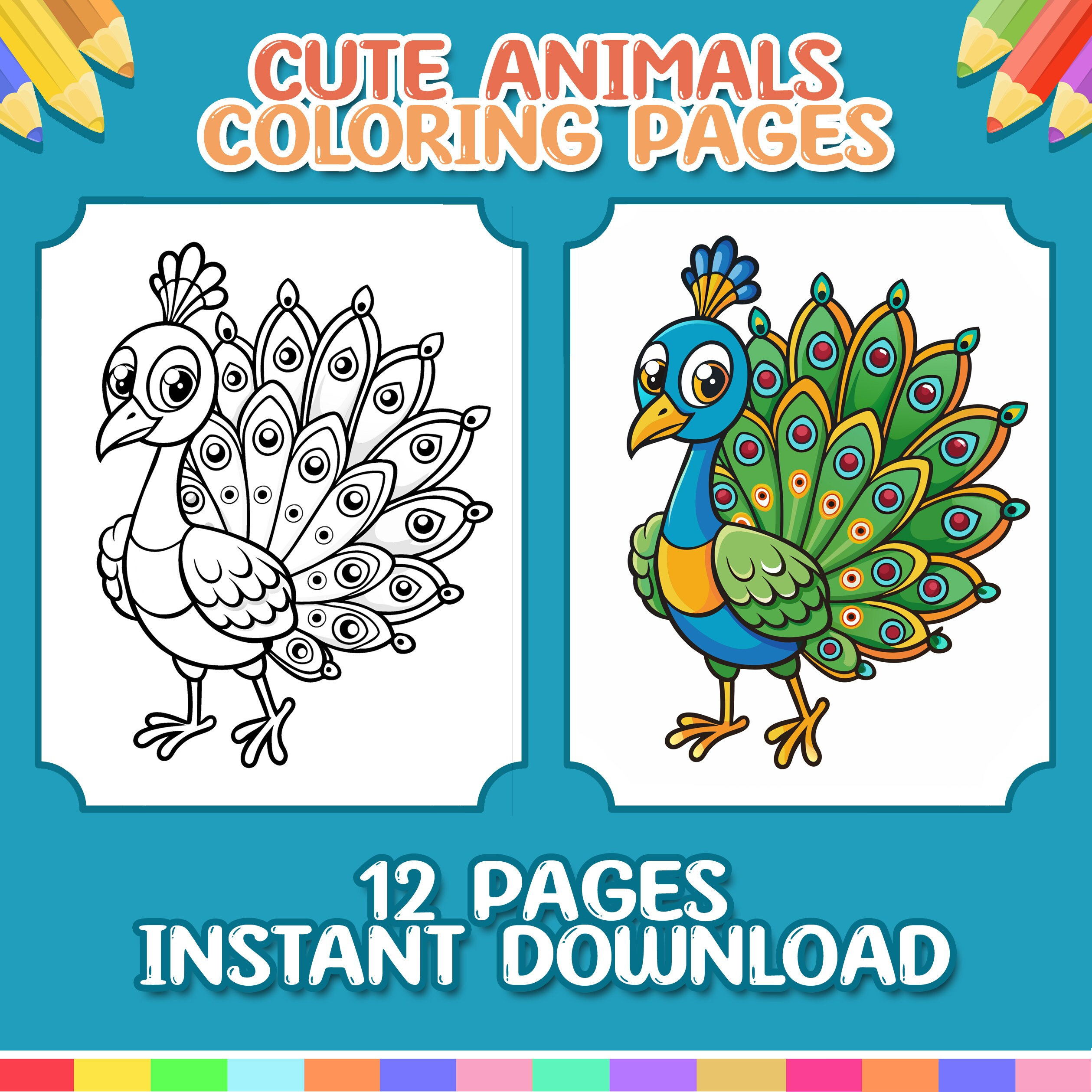 Printable Cute Animals Coloring Pages for Kids | Toddlers, Preschoolers ...